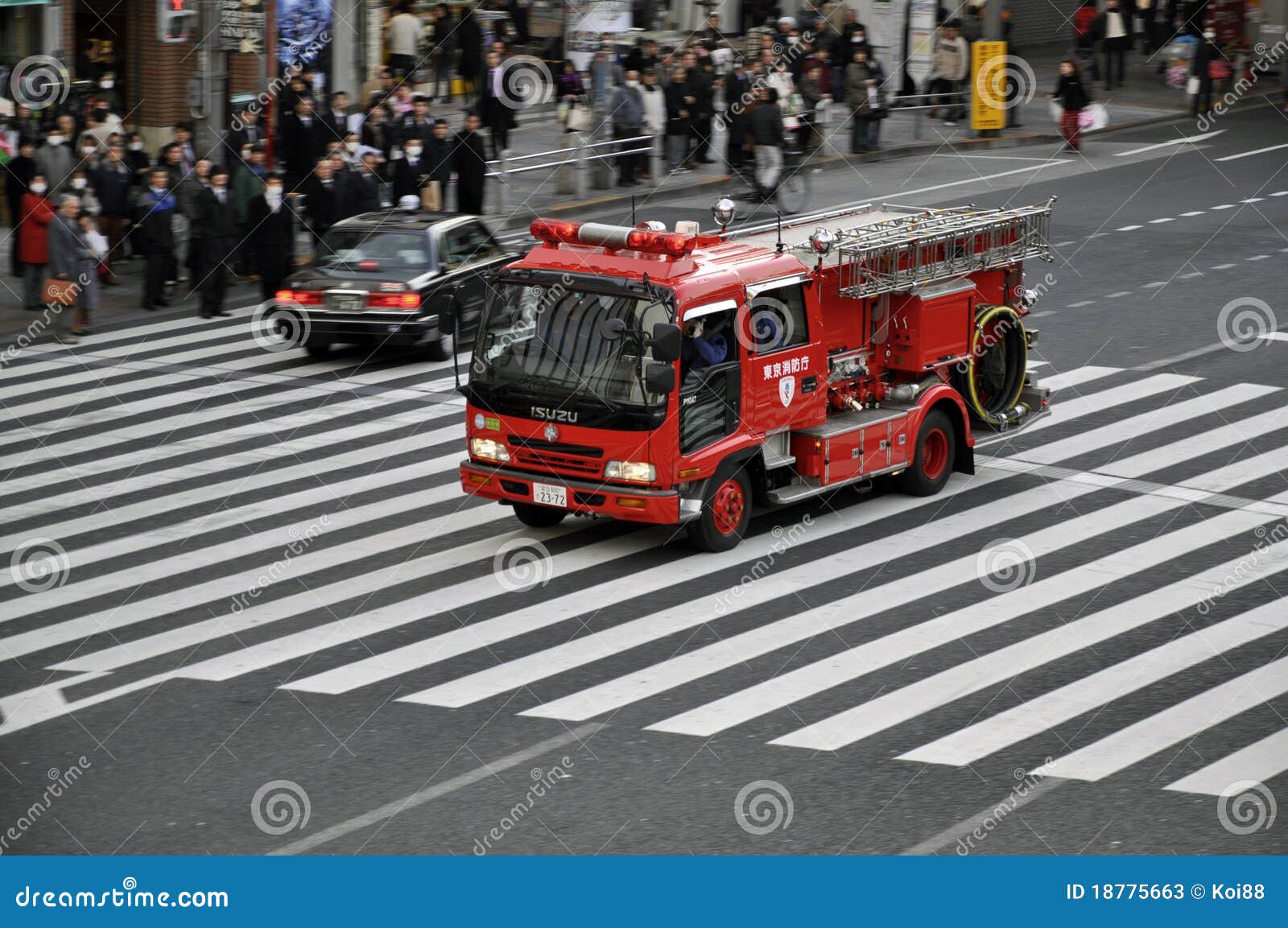 Fire Truck in Japan editorial stock photo. Image of catastrophe - 18775663