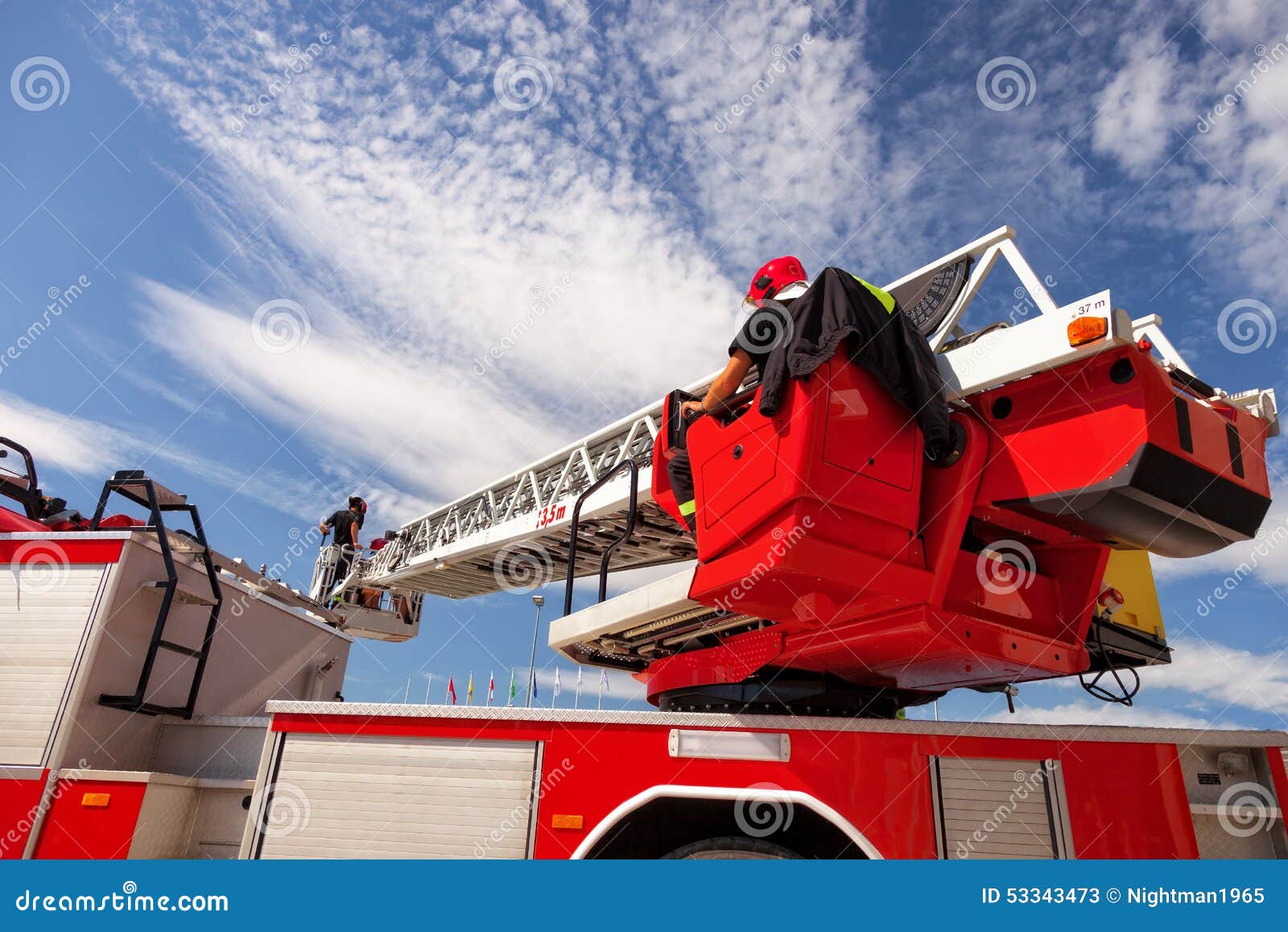 Fire truck ladder stock image. Image of equipment, accident - 53343473