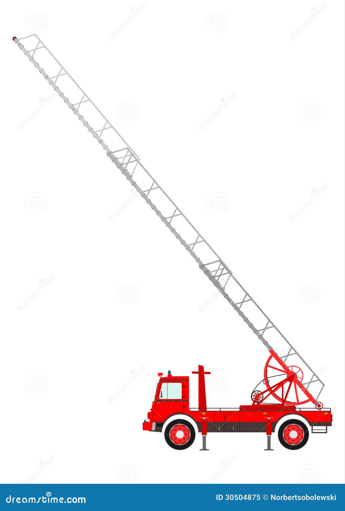 Fire Truck With A Ladder. Cartoon Vector | CartoonDealer.com #30504875