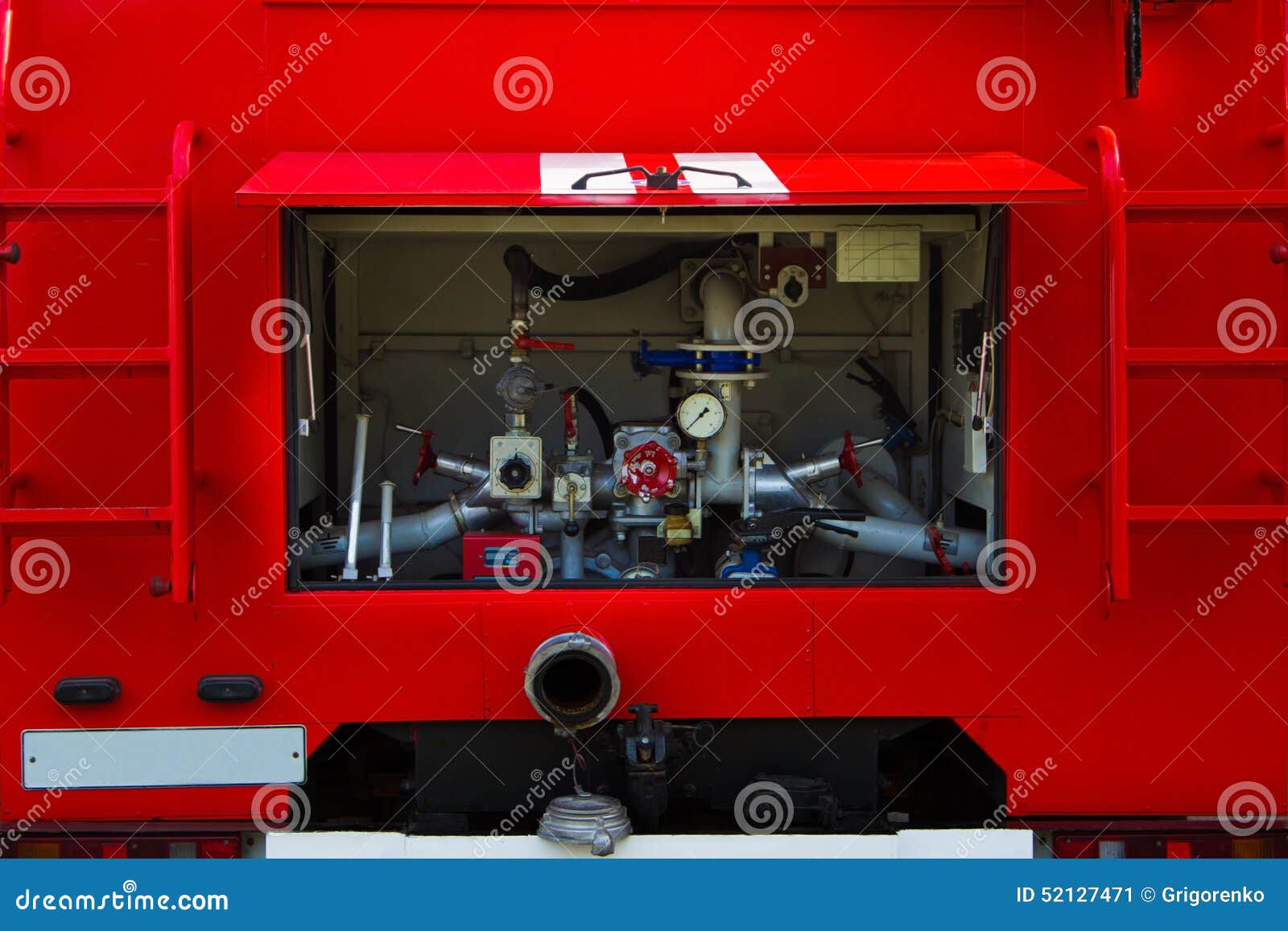 Fire Truck. Pumping Equipment Stock Image - Image of rescue, equipment ...
