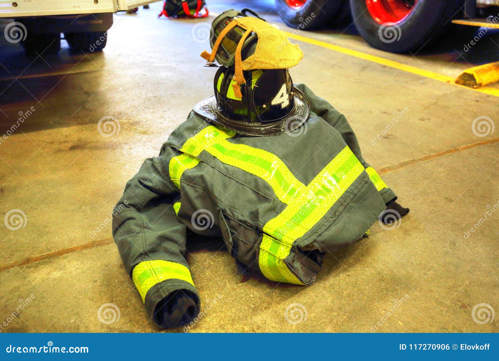 Fire Truck Ready To Respond To Emergency Stock Photo - Image of ...