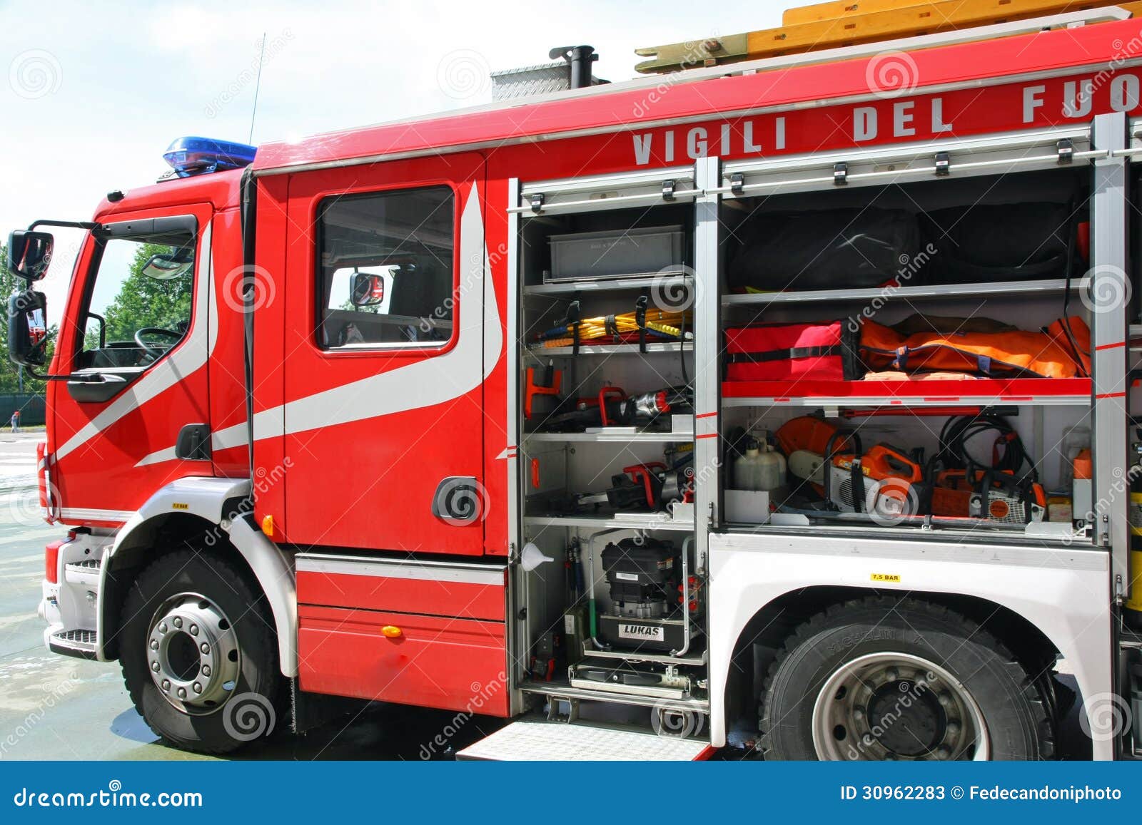 Fire Truck after Switching Off of a Fire Editorial Stock Photo - Image ...