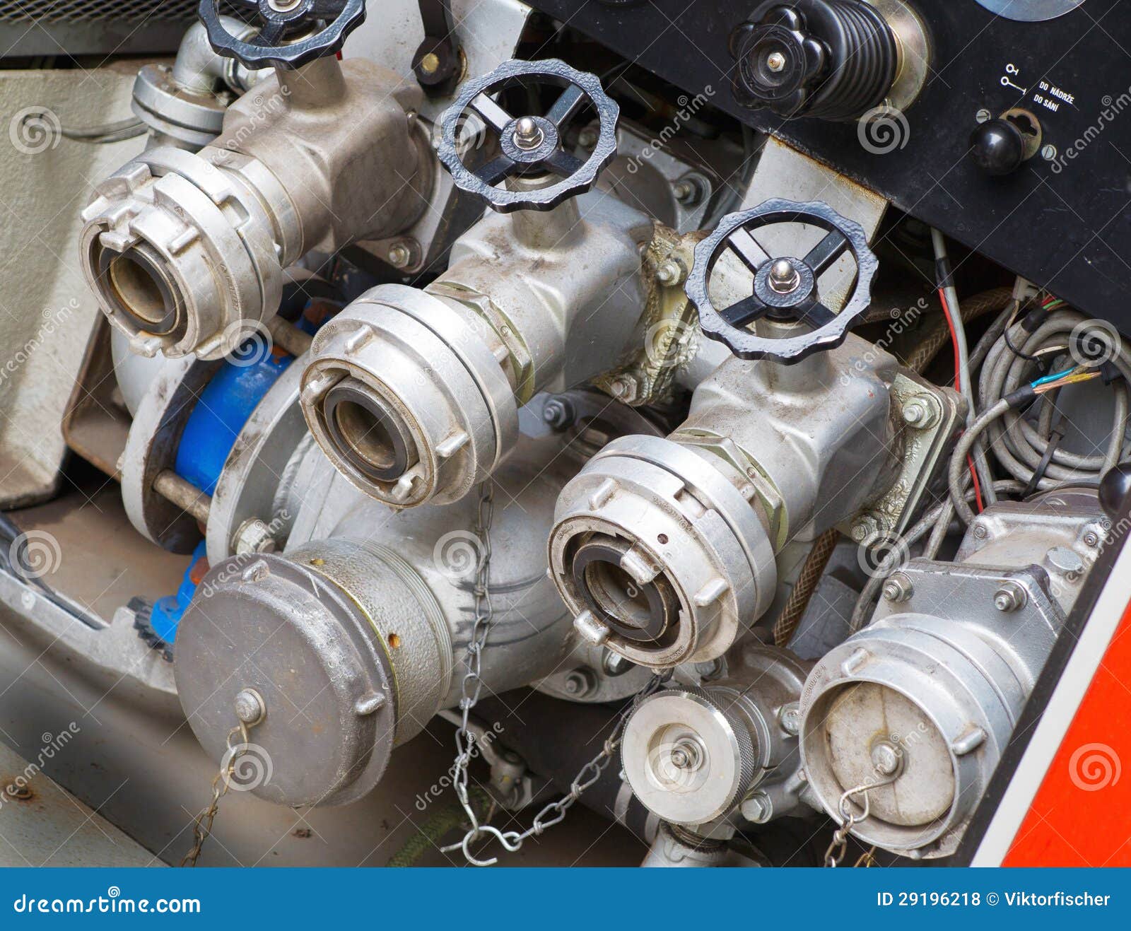 Fire truck valves stock photo. Image of apparatus, dashboard - 29196218