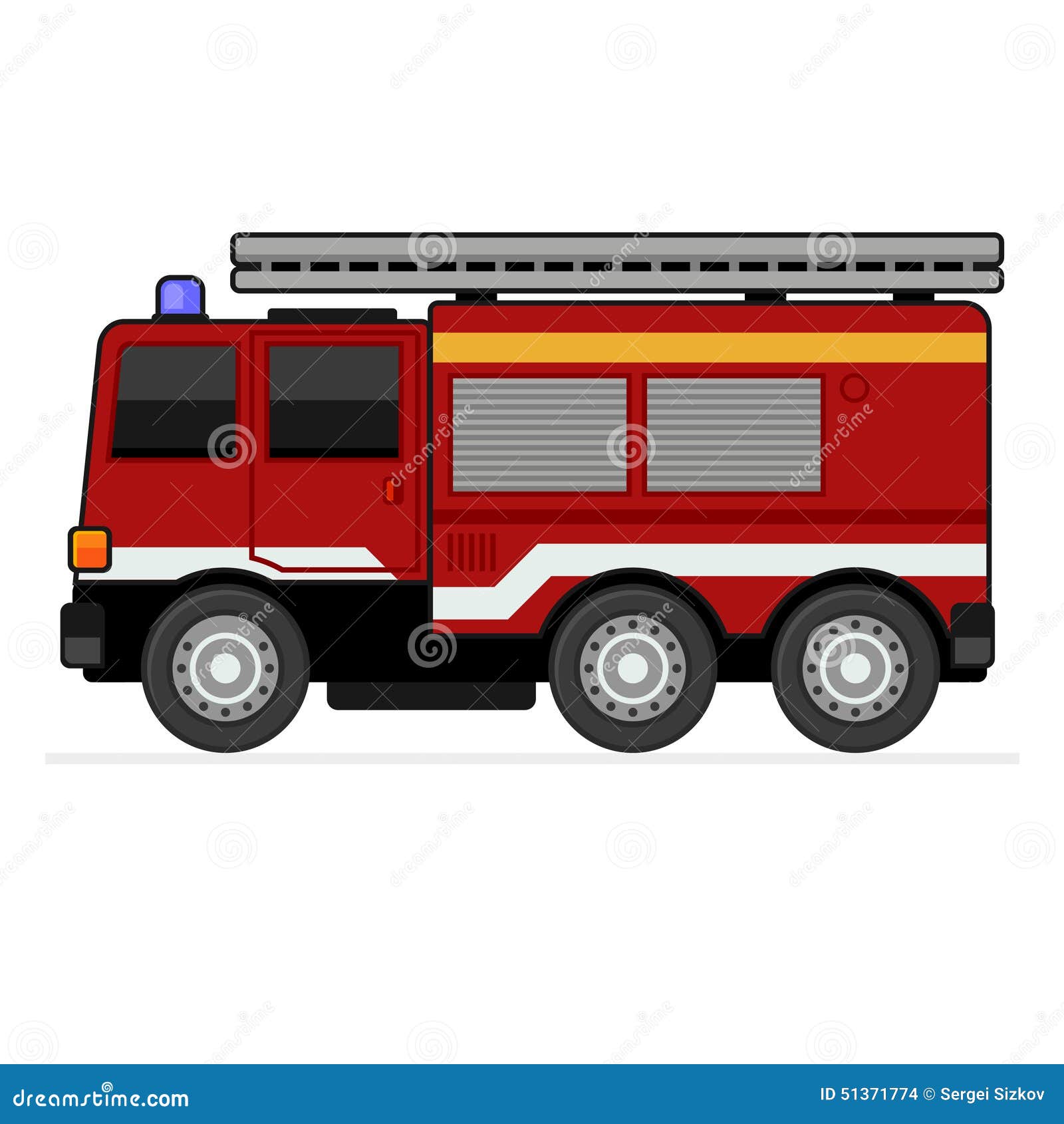Fire Truck stock vector. Illustration of driving, extinguisher - 51371774