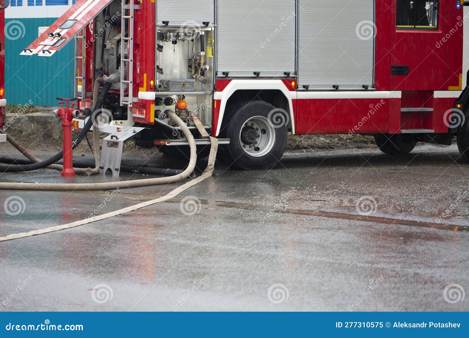 A Fire Truck on Fire.the Work of Firefighters on Fire Editorial Image ...