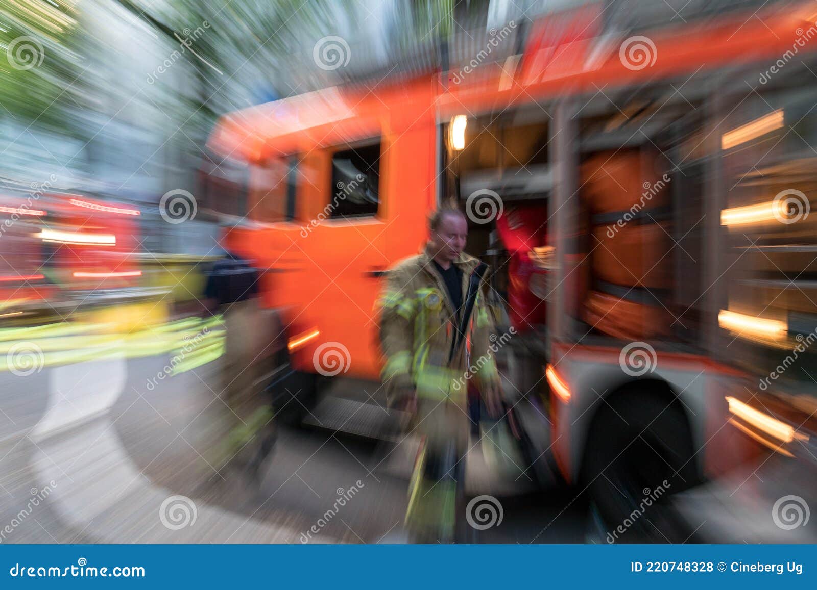 Fire truck, zoom in effect editorial stock photo. Image of emergency ...