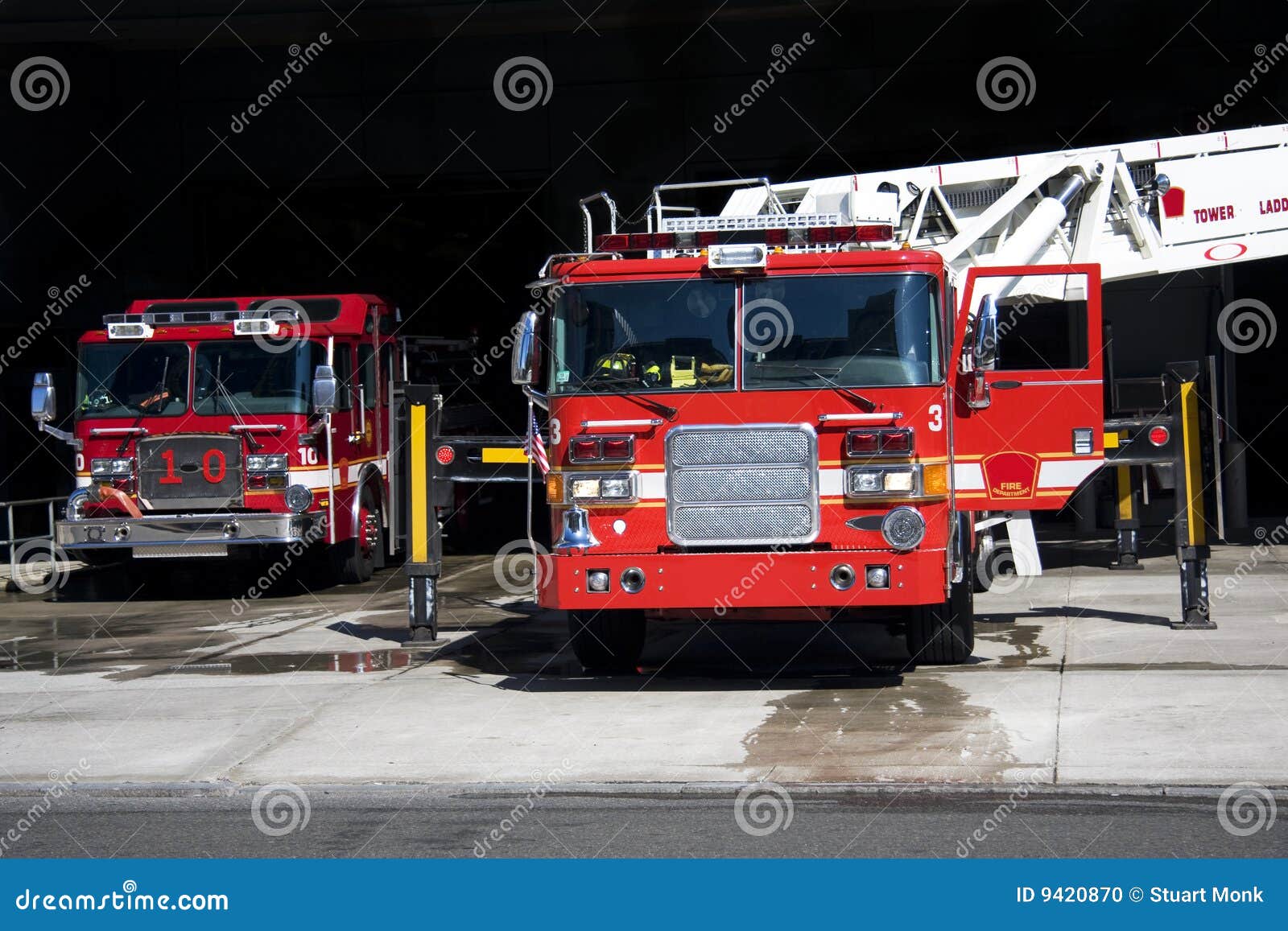 Fire trucks stock photo. Image of garage, equipment, medical - 9420870