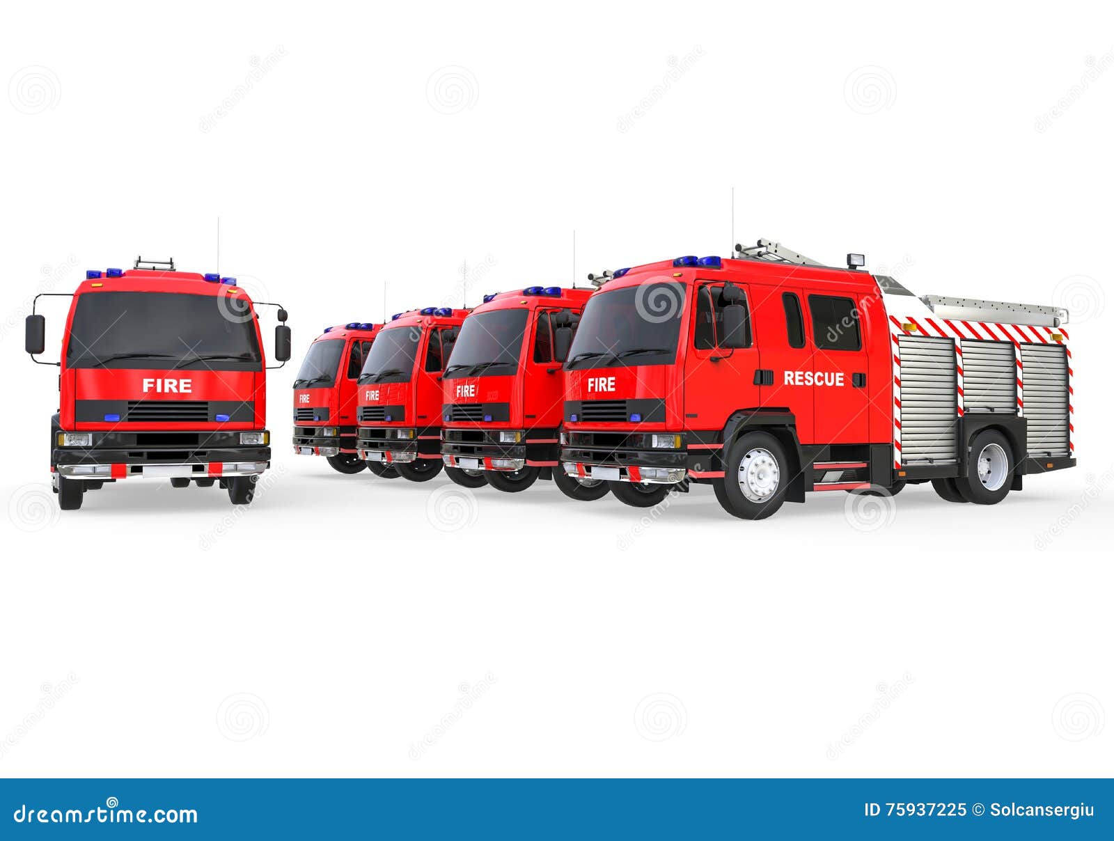 Fire trucks fleet stock illustration. Illustration of equipment - 75937225