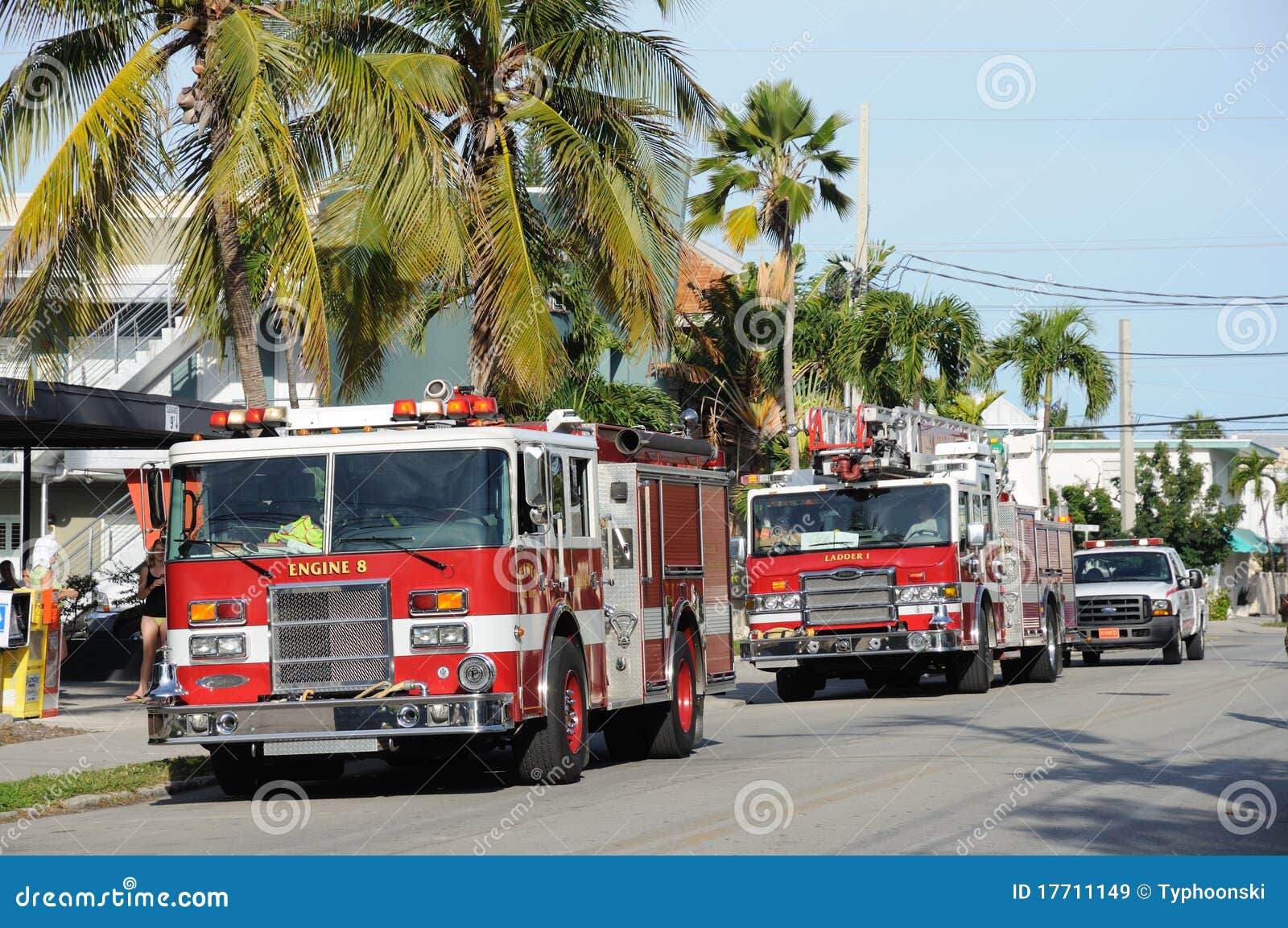 Fire Trucks in Key West, Florida Editorial Stock Image - Image of water ...