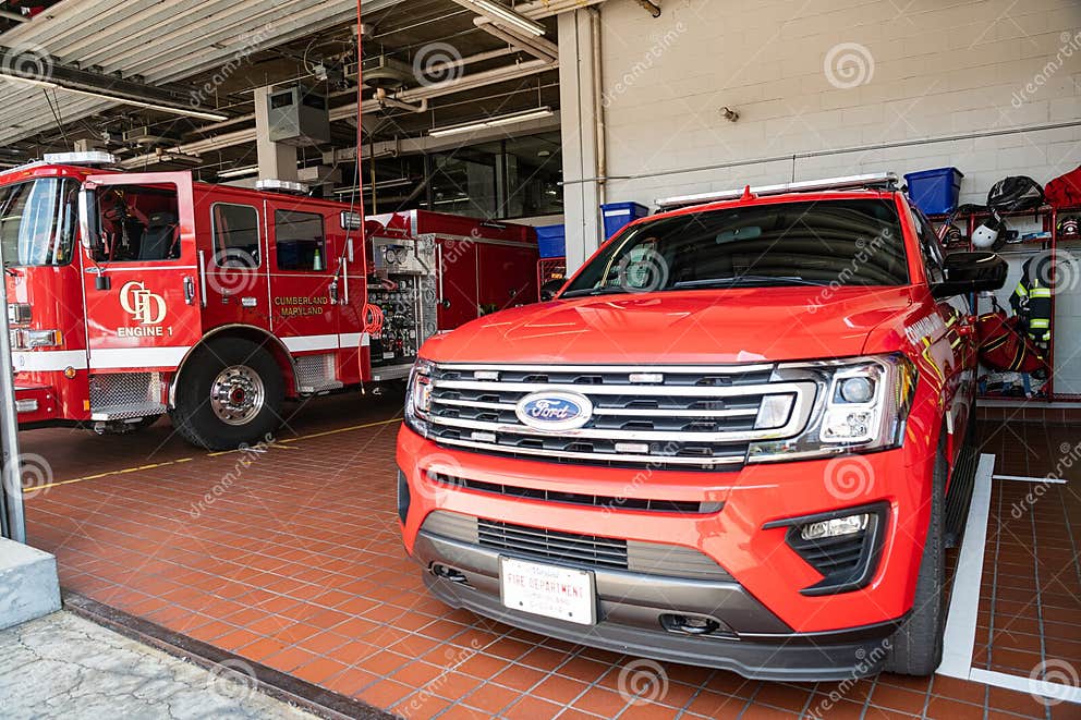 Fire Trucks in the Fire Station Editorial Stock Image - Image of ...