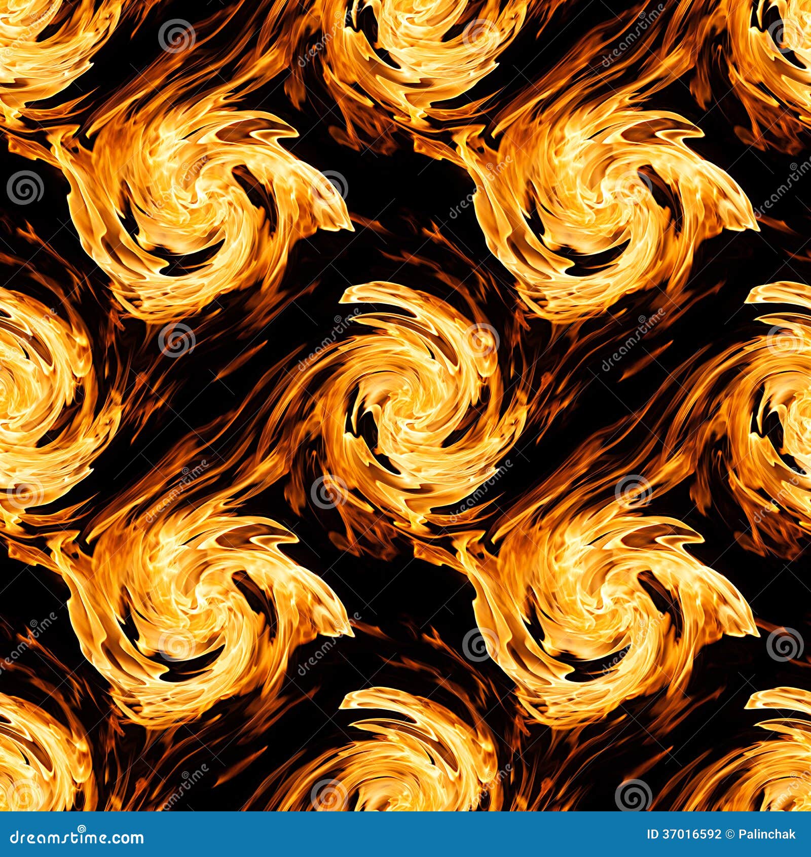 Fire Twirls Abstract. Seamless Pattern Stock Illustration ...