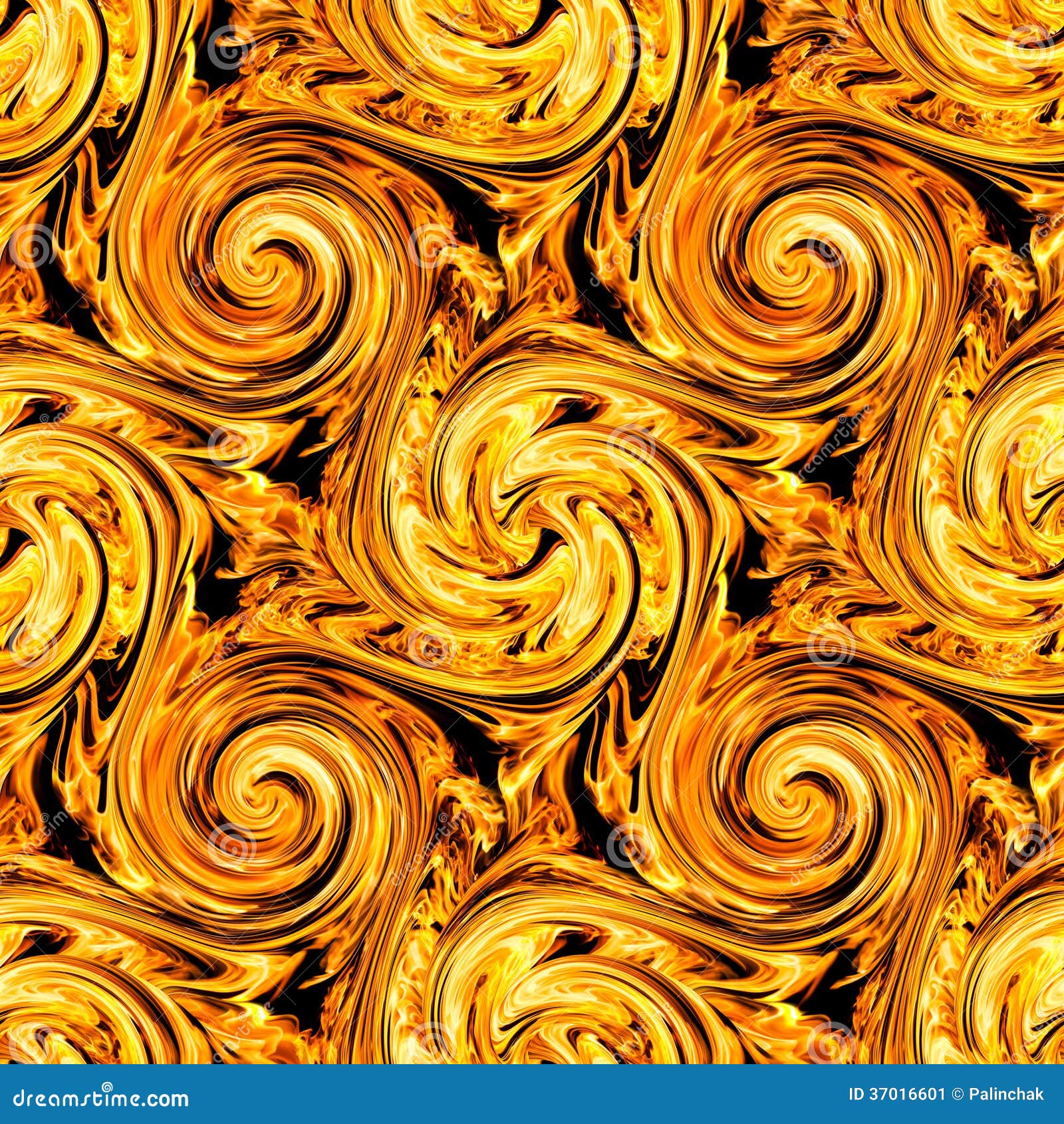 Fire Twirls Abstract. Seamless Pattern Stock Illustration ...