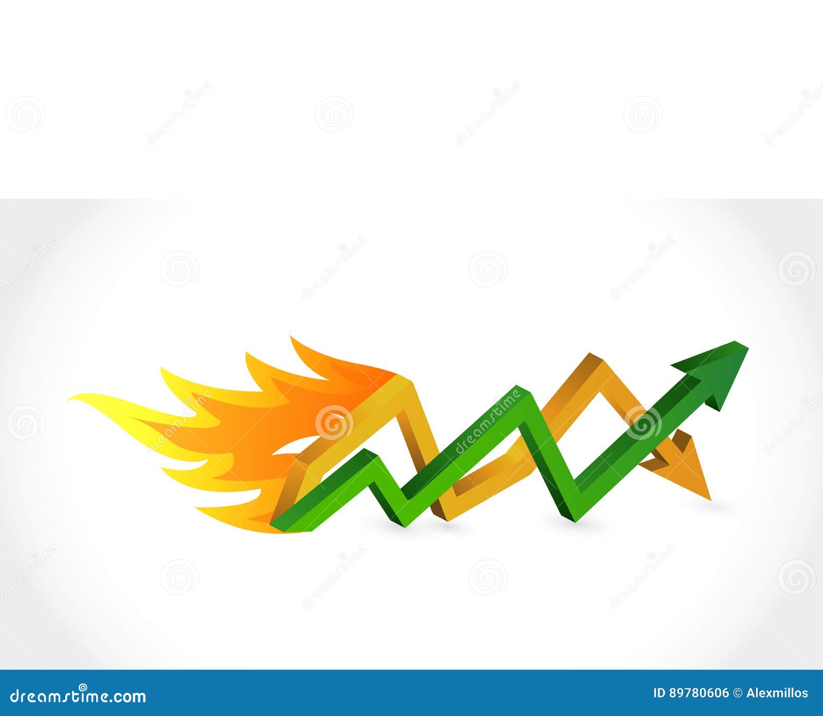 Fire Up and Down Arrow Graph Isolated Stock Illustration - Illustration ...