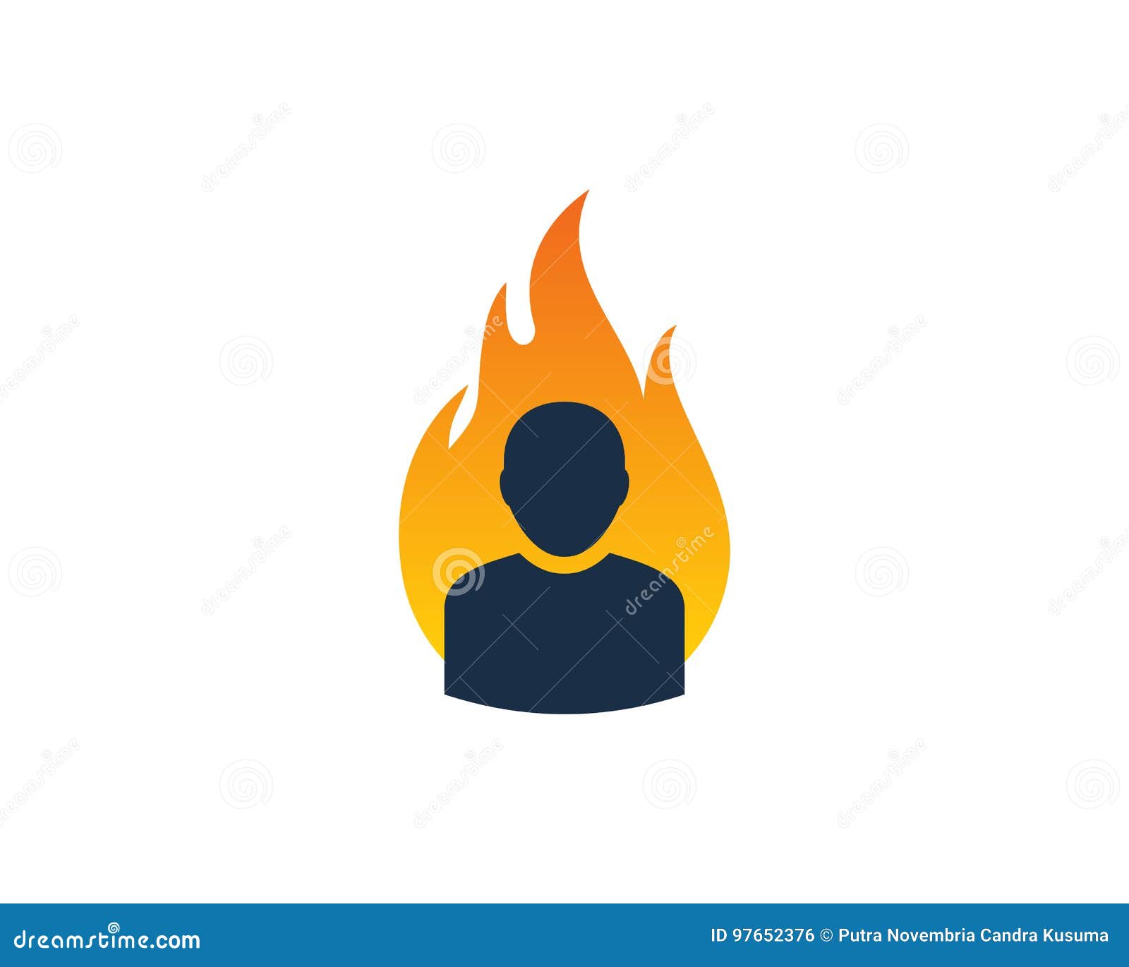Fire User Icon Logo Design Element Stock Vector - Illustration of face ...