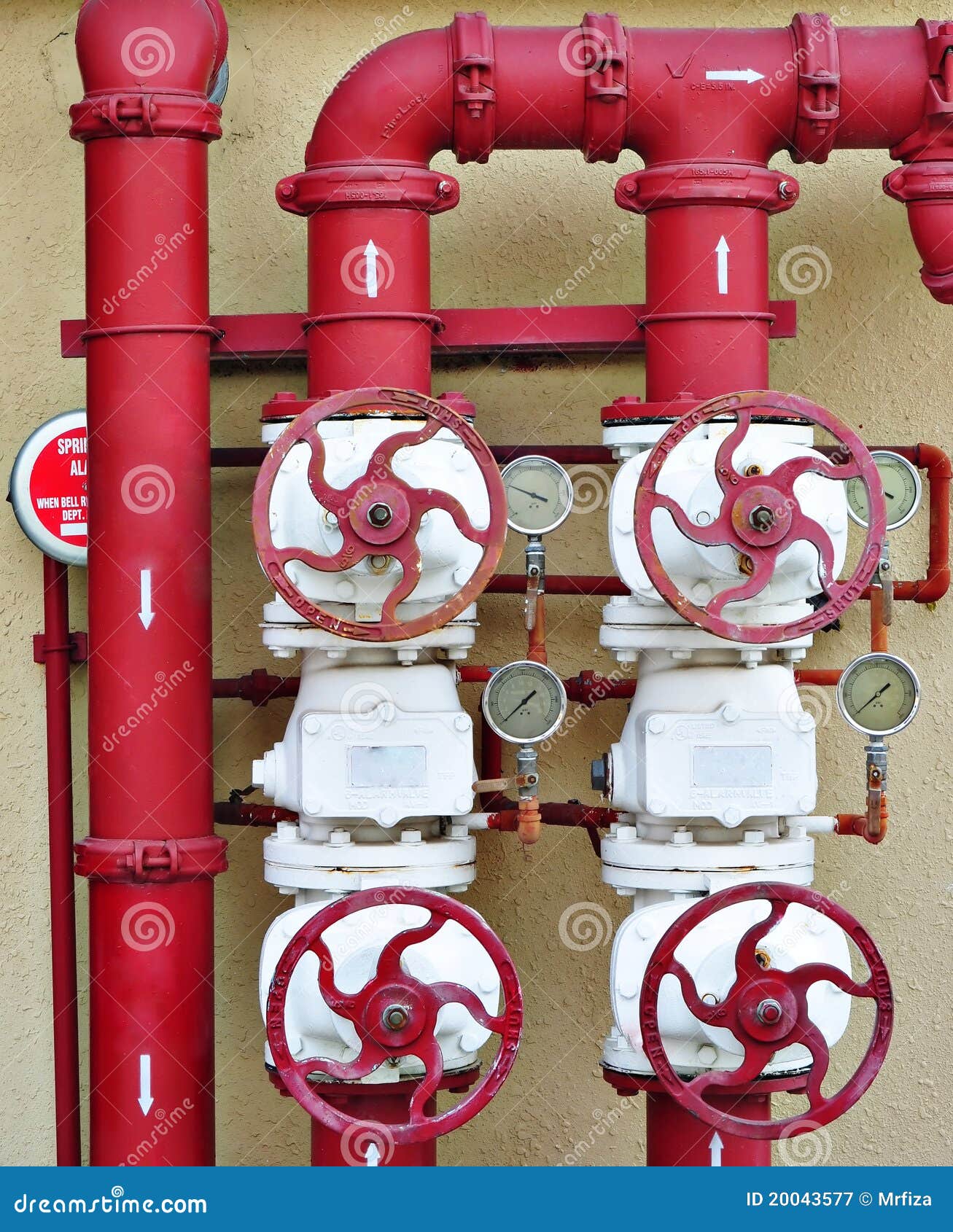 Fire Valve Control System for Buildings Stock Image - Image of pressure ...