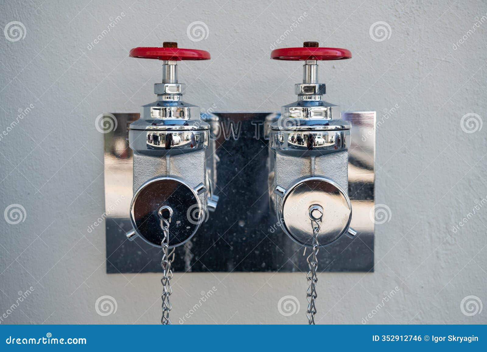 Fire Valve and Hydrant in Building Wall Stock Photo - Image of empty ...
