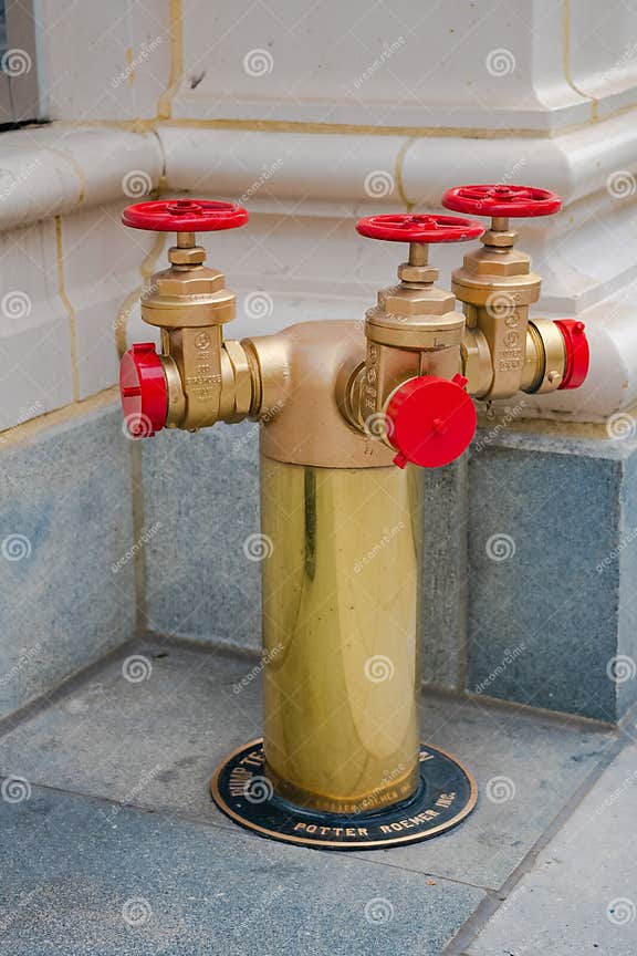Fire Valve and Hydrant in Building Wall Editorial Photography - Image ...