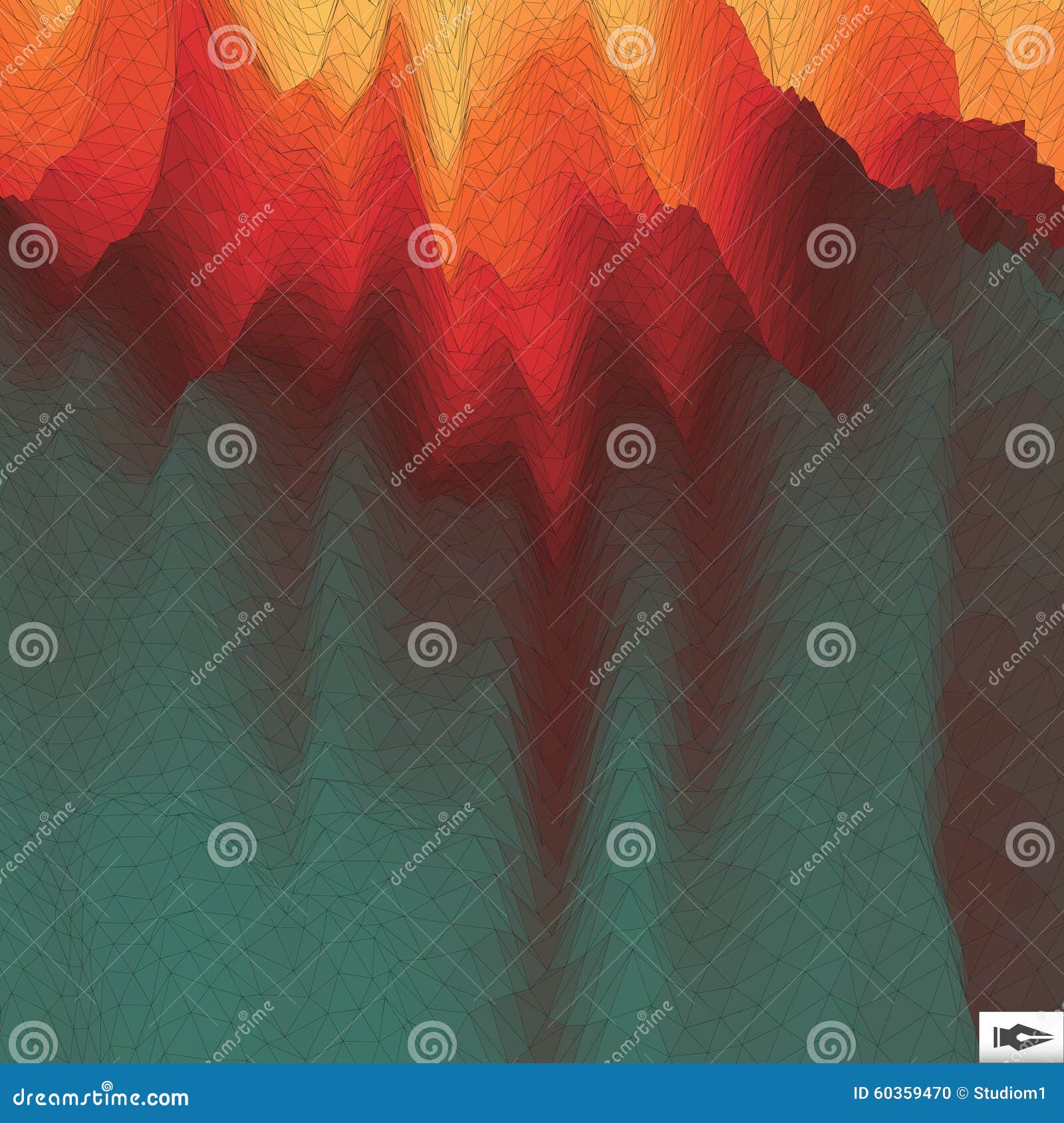 Fire Vector Background. Mosaic. Abstract Mesh Illustration. Stock ...