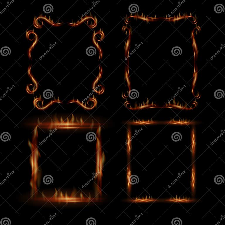 Fire vector frames. stock vector. Illustration of curl - 63442187