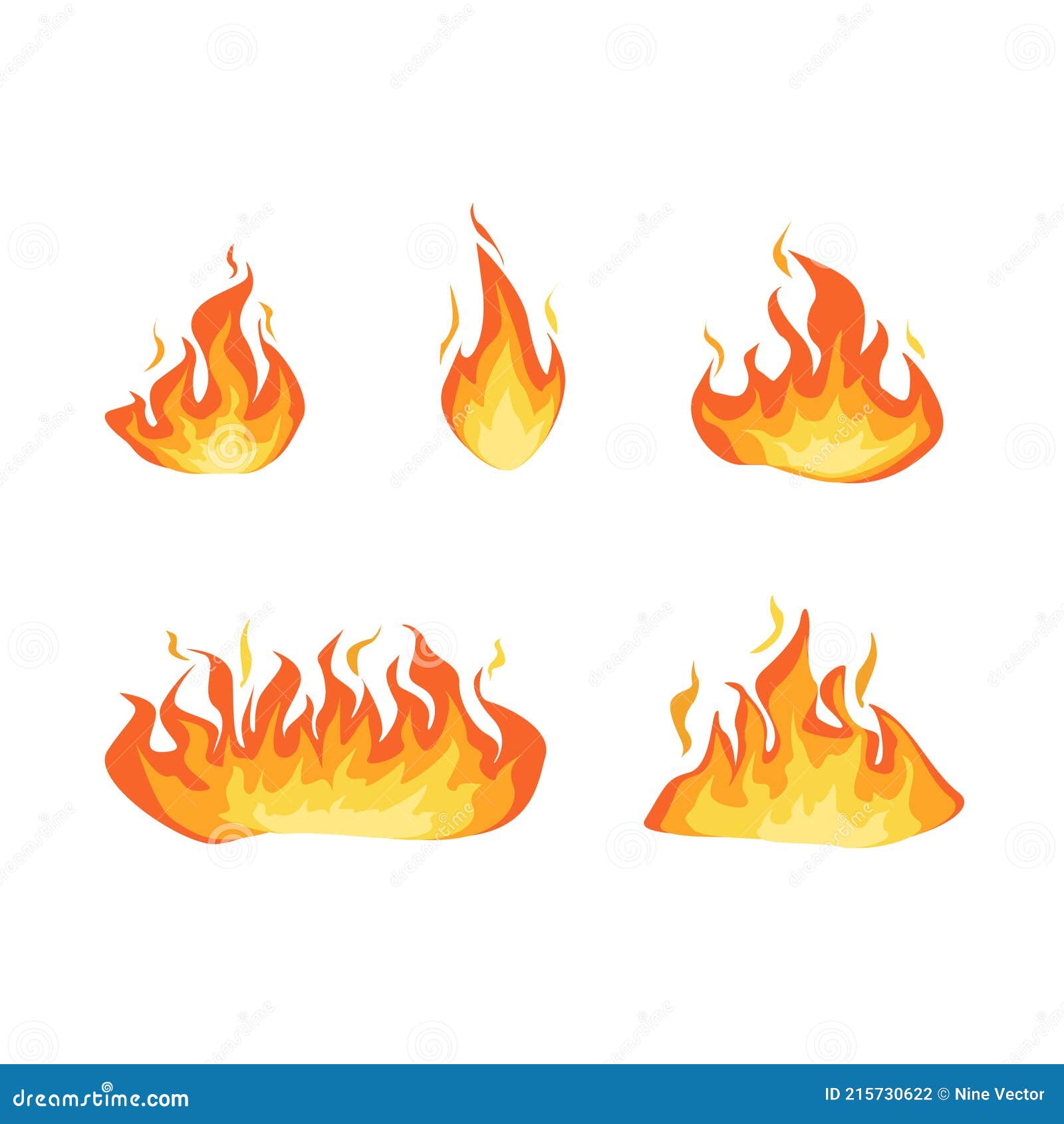 Fire Vector Illustration Full Set Style Flat Design Stock Vector ...