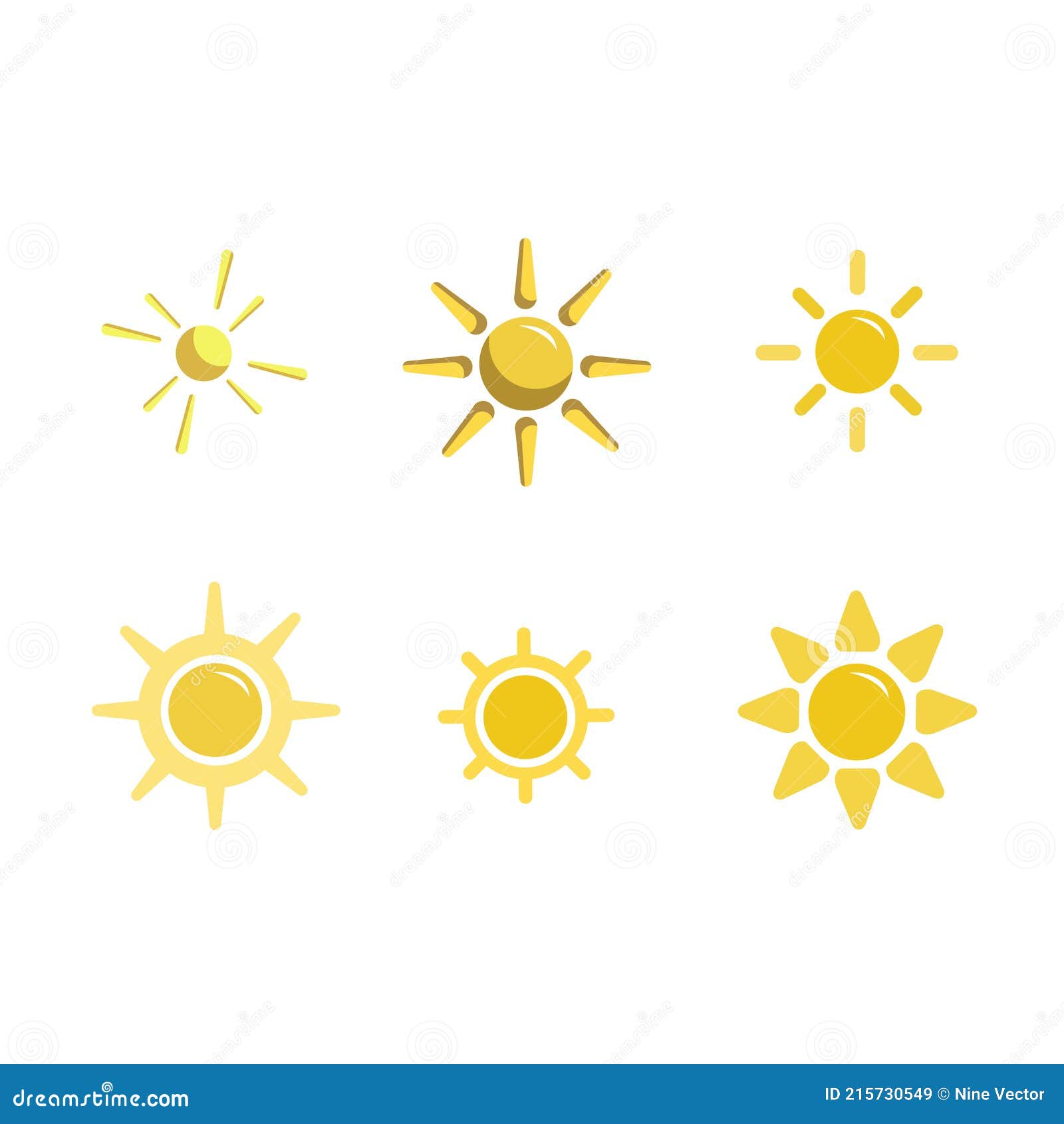 Sun Vector Illustration Full Set, Style Flat Design Stock Vector ...