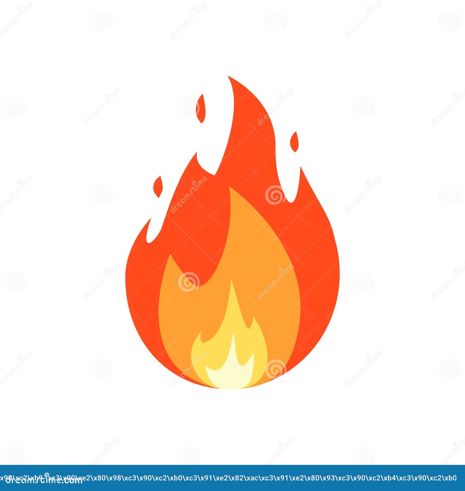Fire Vector Illustration Isolated on White Background Stock Vector ...