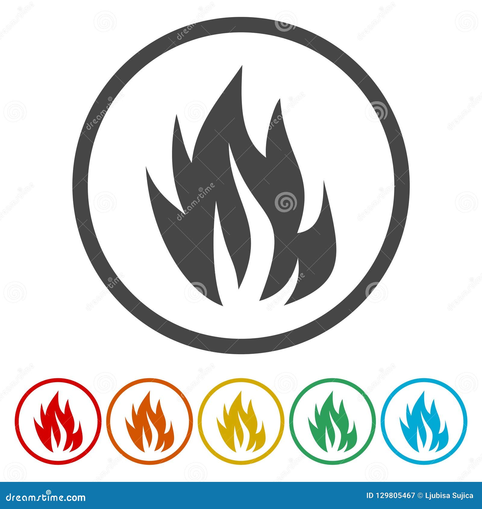 Fire Vector Isolated Elements for Design. Stock Vector - Illustration ...