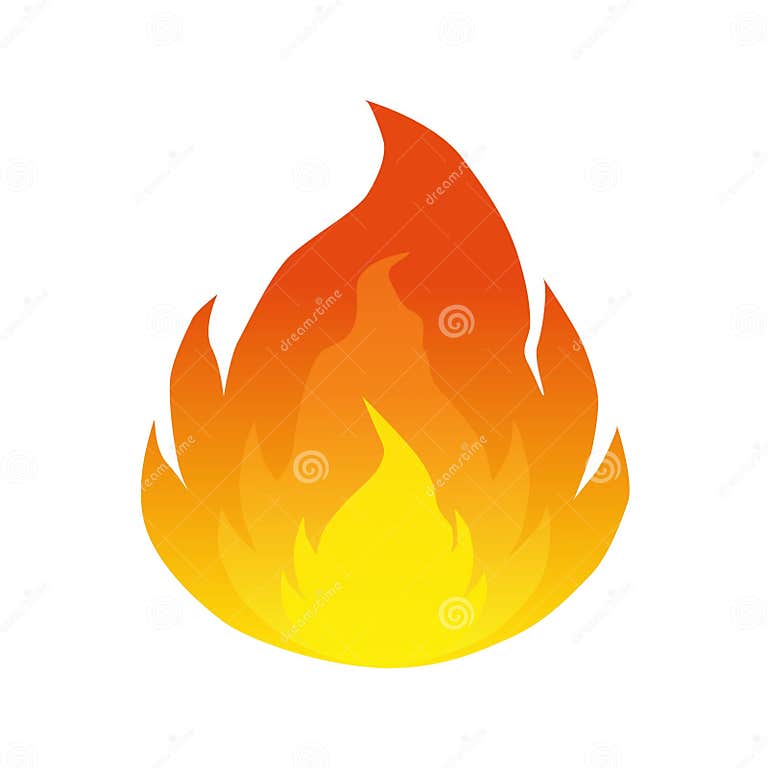 Fire Vector Isolated White Background Stock Illustration - Illustration ...