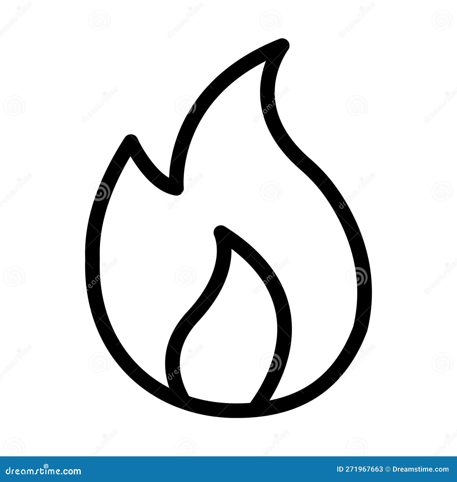Fire Vector Thick Line Icon for Personal and Commercial Use Stock ...
