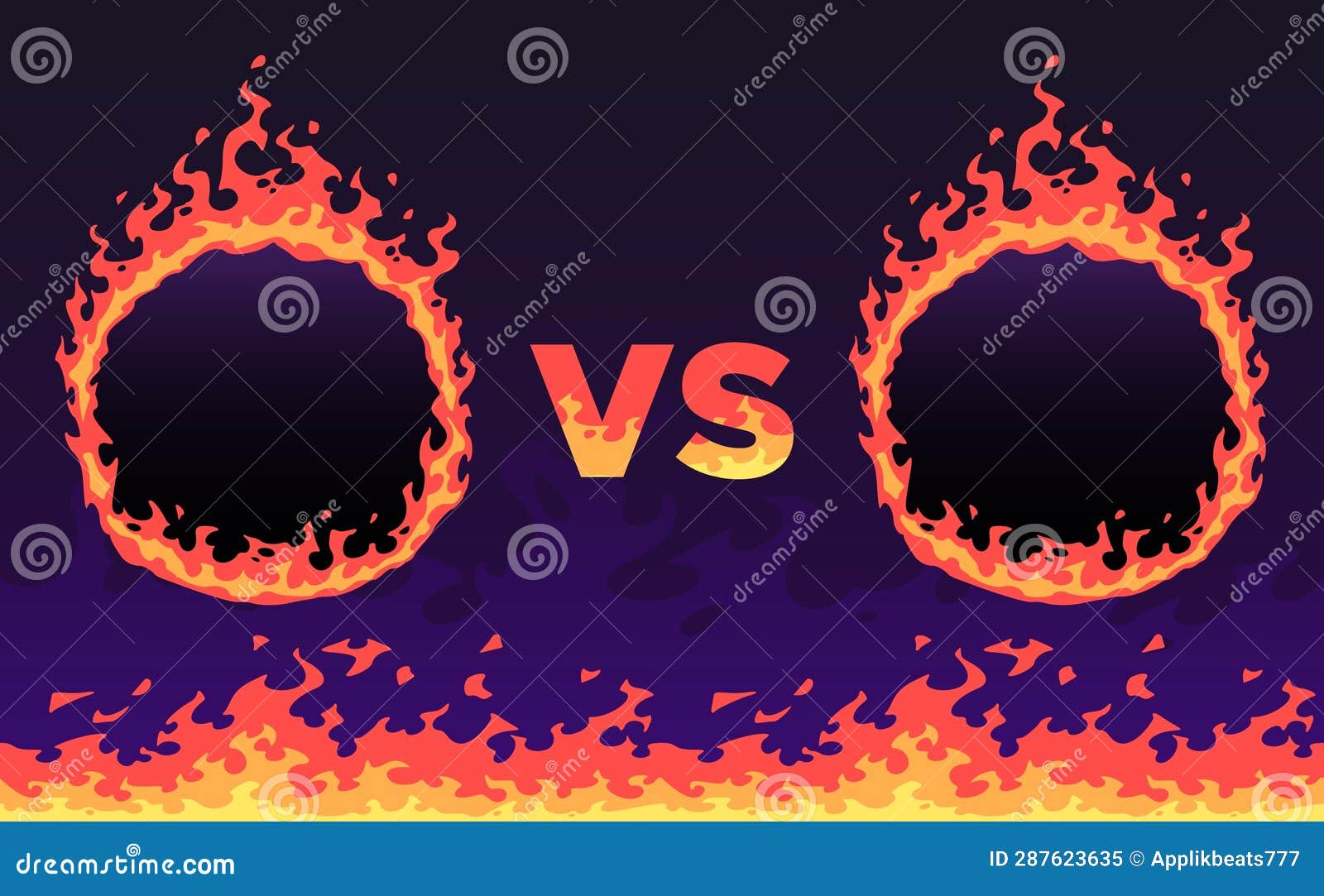 Versus Frame. Vs Duel Battle, Boxing Confrontation Screen And Fight ...