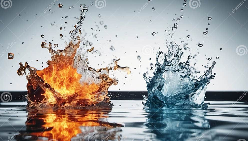 Fire Versus Water. Concept of Opposite Stock Illustration ...