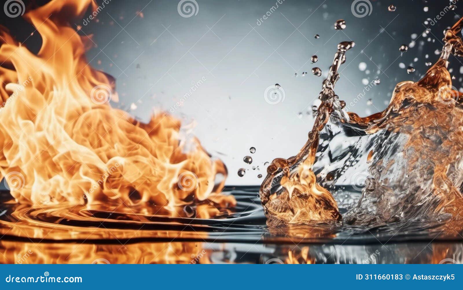 Fire Versus Water. Concept of Opposite Stock Illustration ...