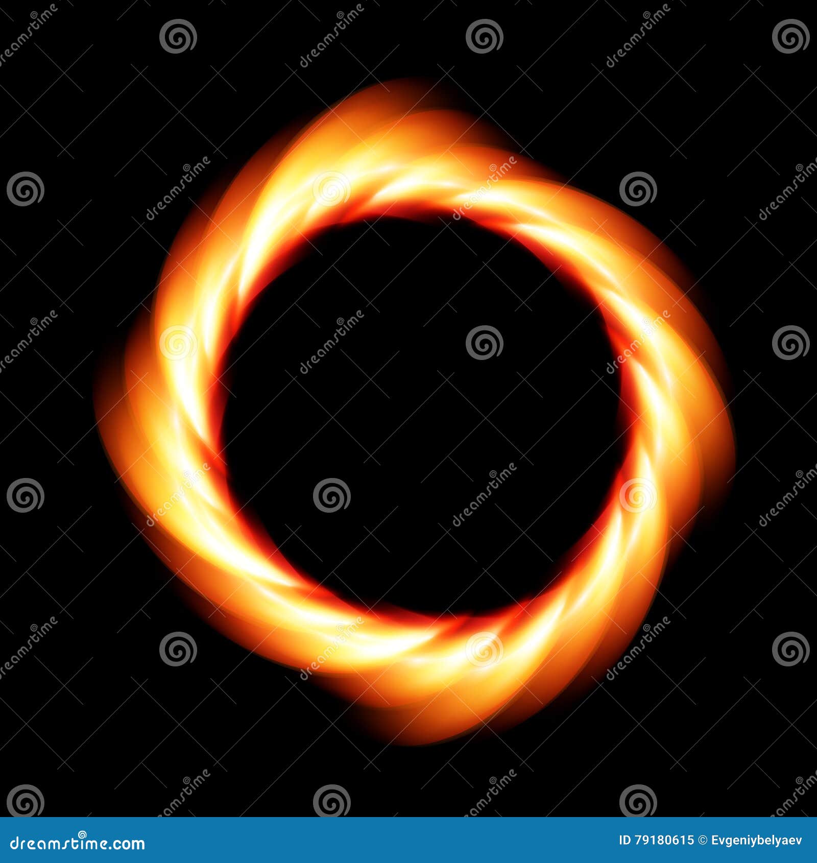 Fire Vortex on Dark Background. Ring of Fire. Vector Illustration ...
