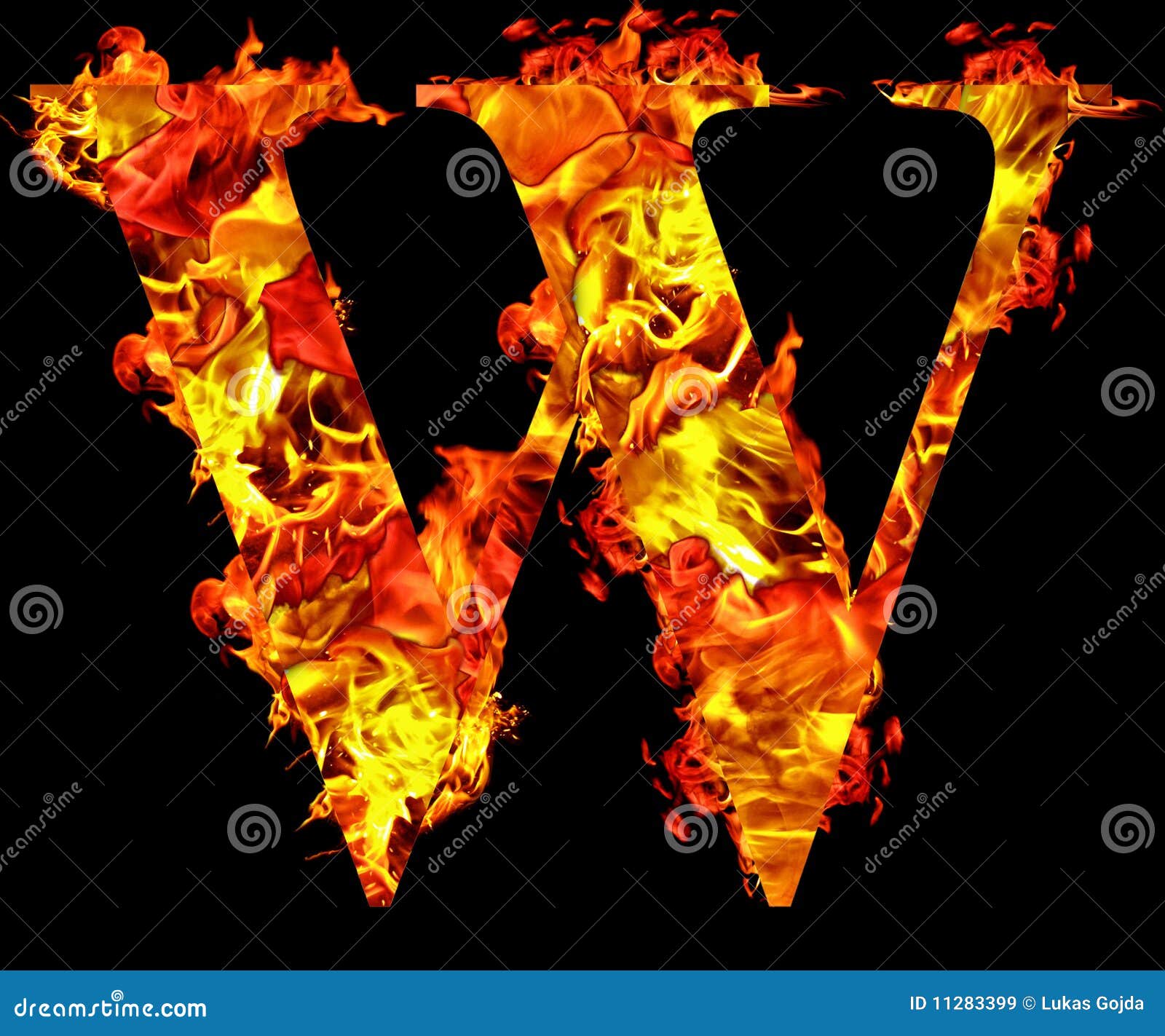 Fire W sign stock illustration. Illustration of blazing - 11283399