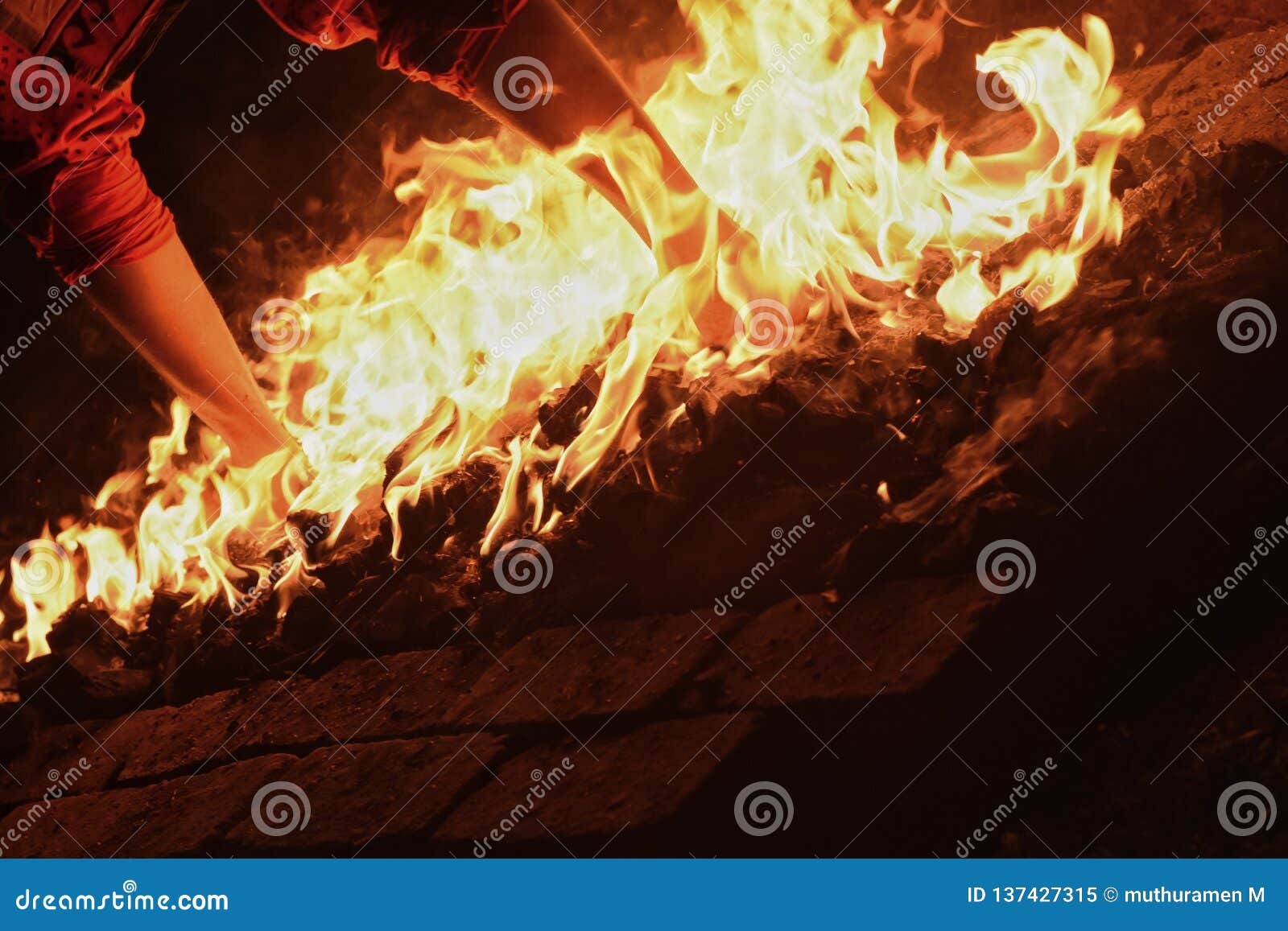 Fire walk stock image. Image of fire, barefoot, walk - 137427315