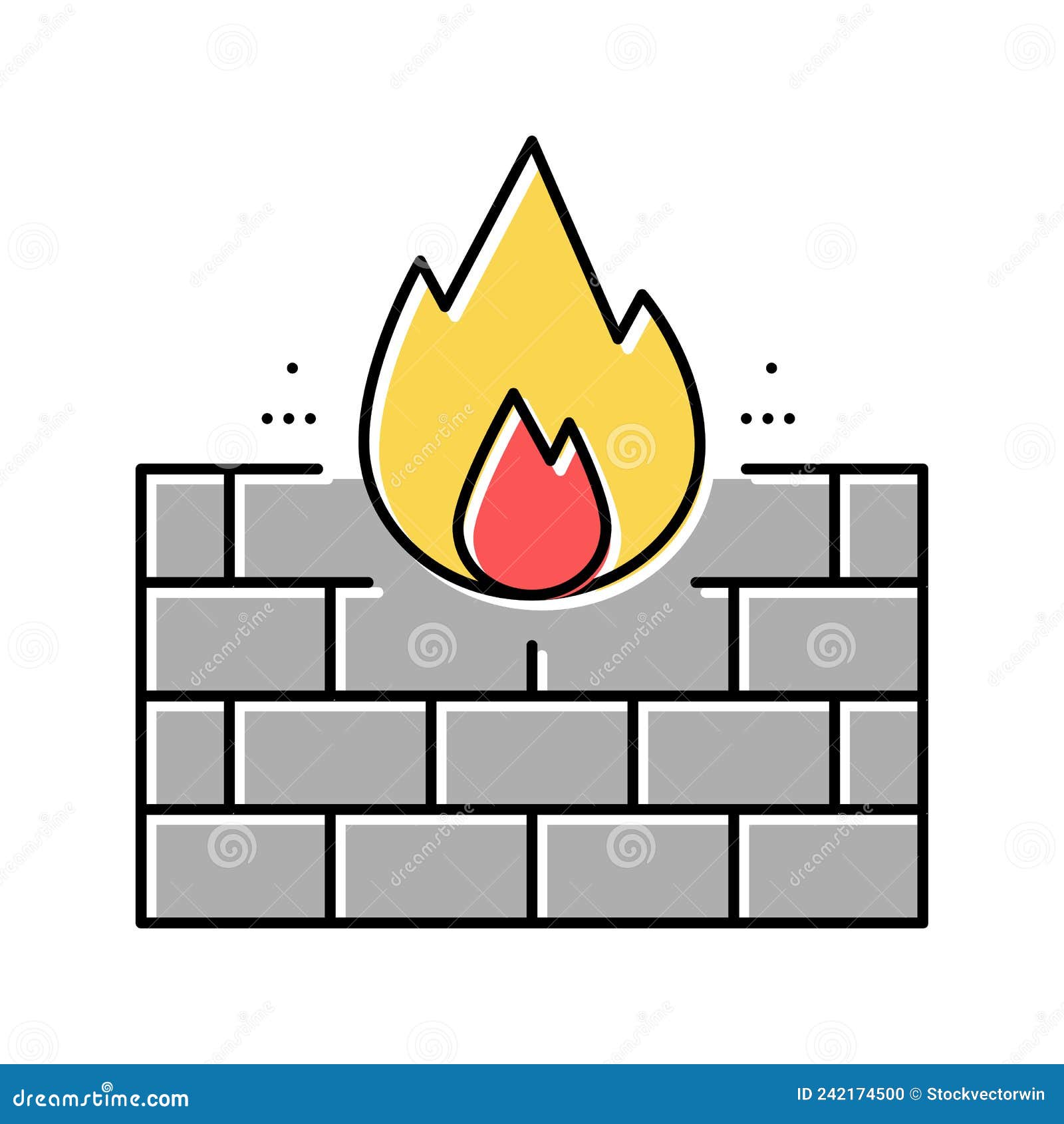 Fire Wall Color Icon Vector Illustration Stock Vector - Illustration of ...