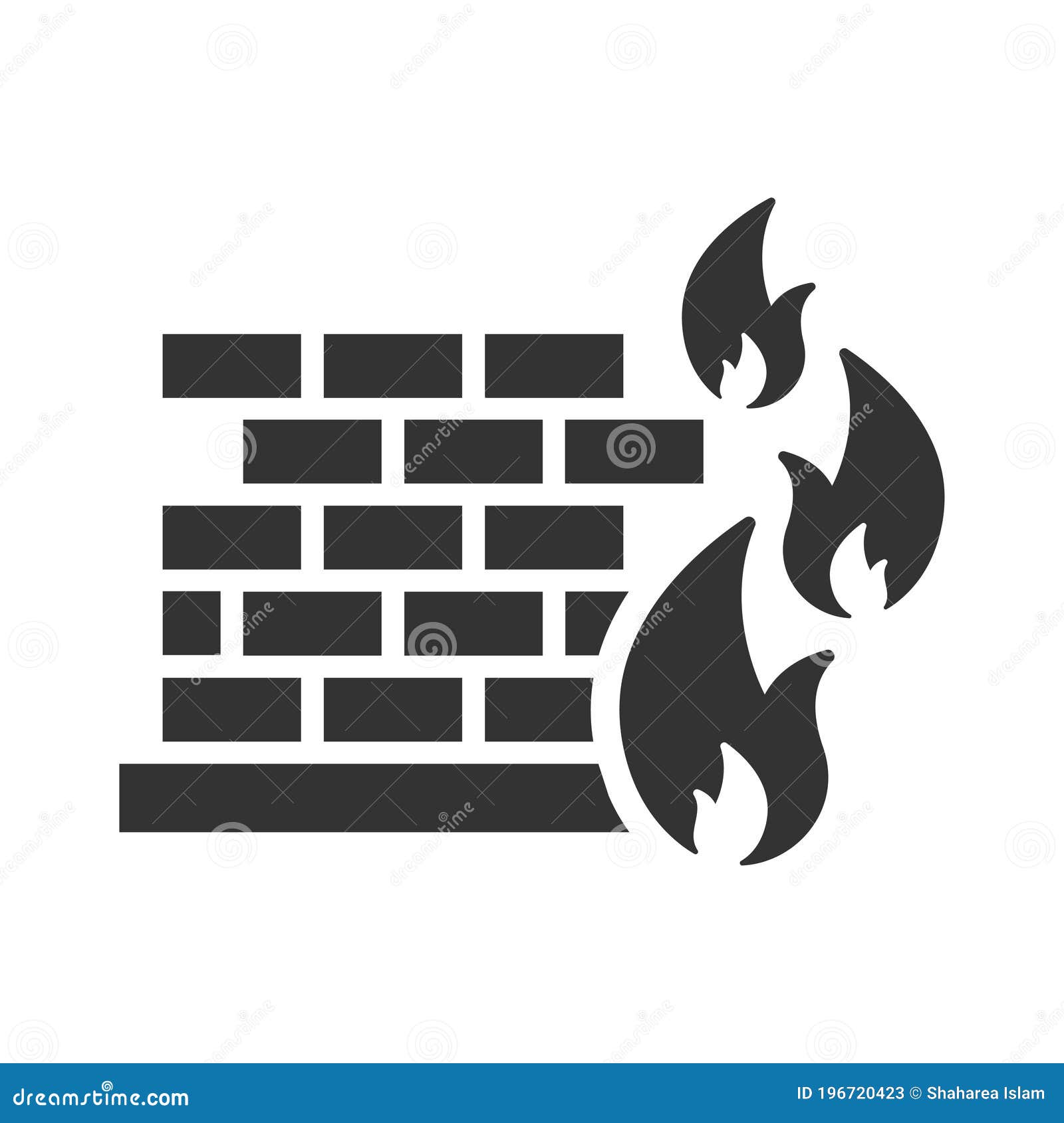 Fire wall icon stock vector. Illustration of beautiful - 196720423