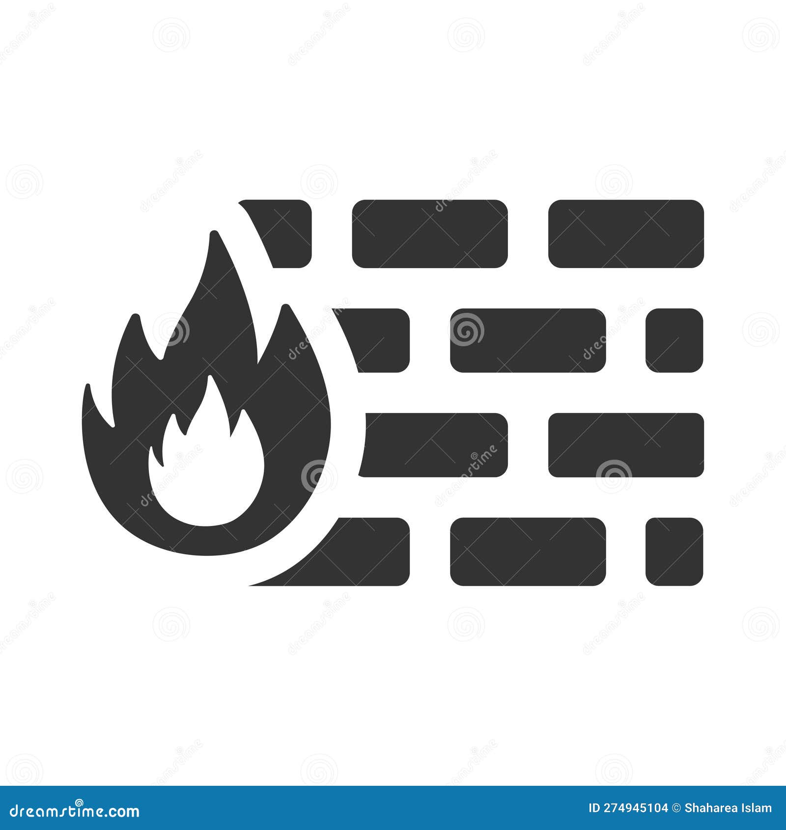 Fire wall icon stock vector. Illustration of secure - 274945104