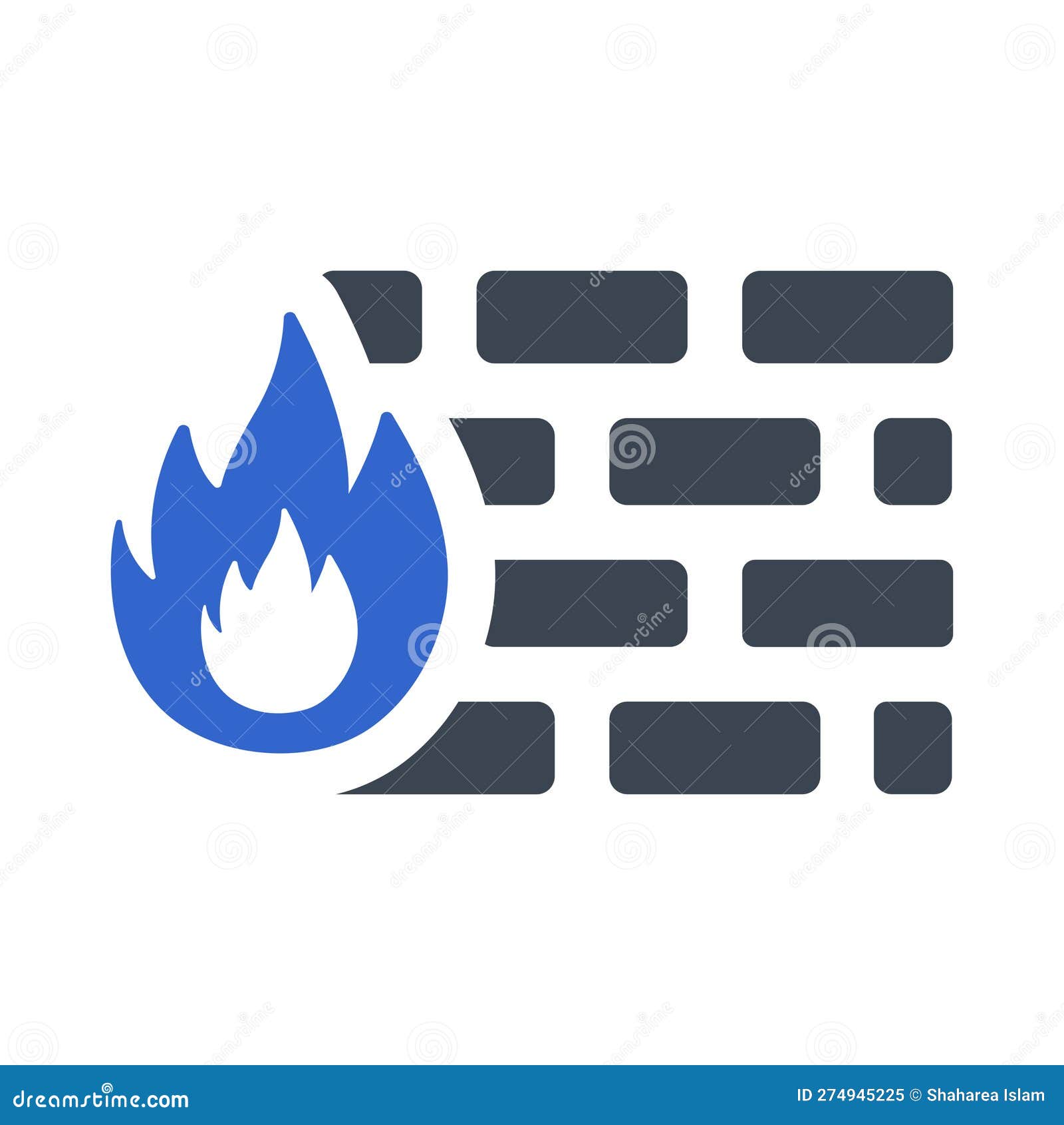 Fire wall icon stock vector. Illustration of fire, antivirus - 274945225