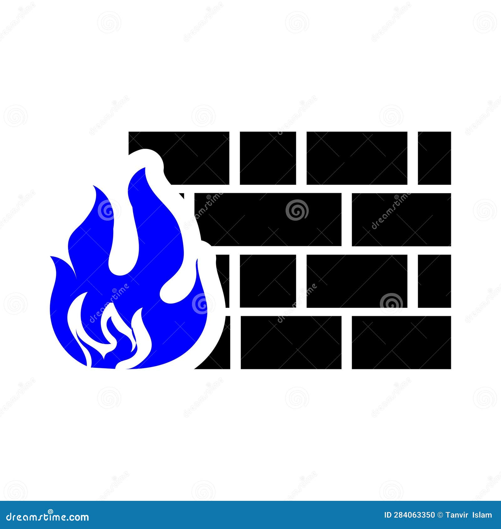 Fire Wall Icon stock vector. Illustration of protect - 284063350