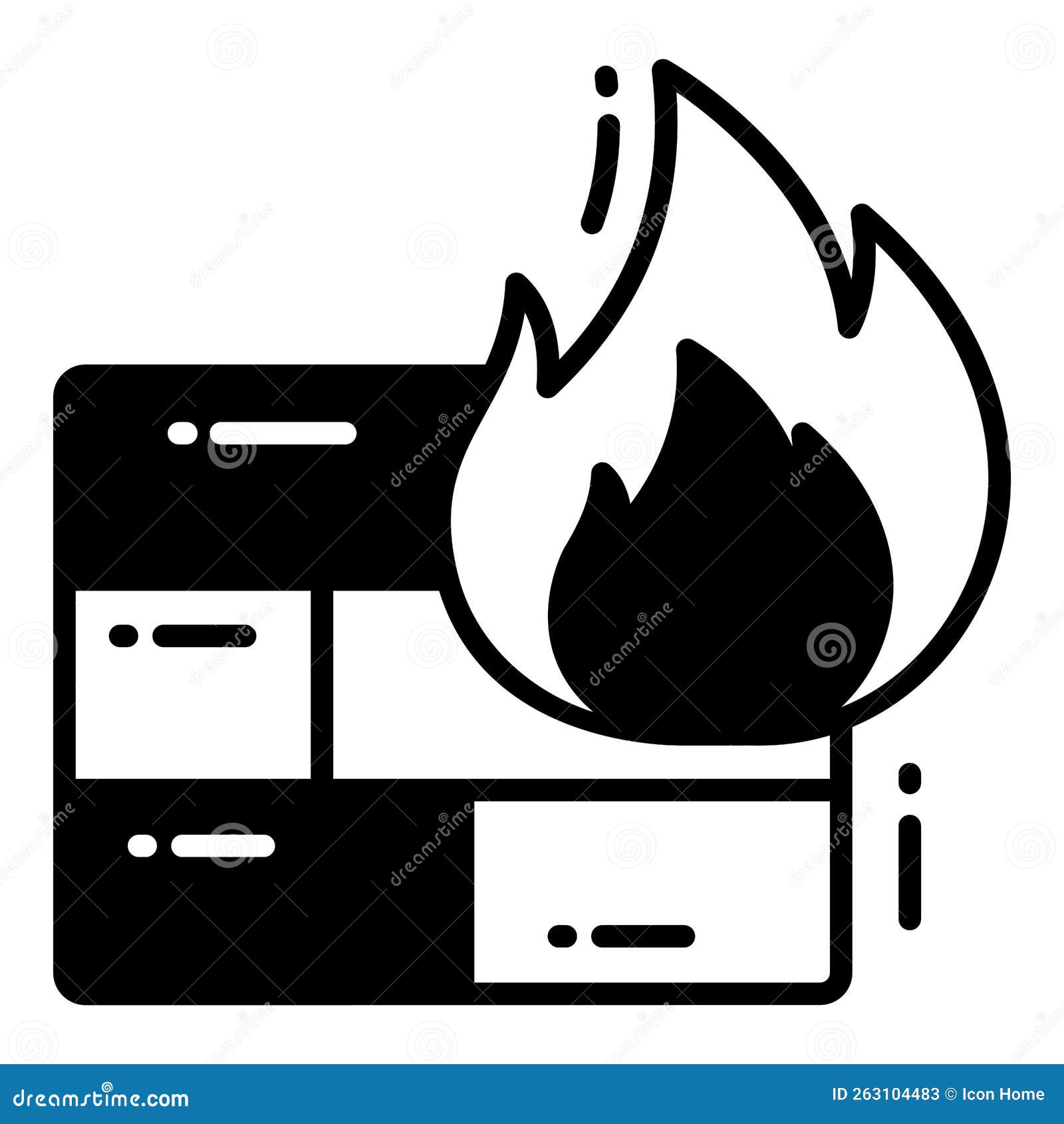 Fire Wall, Protection and Security Vector Icons Set Cyber Computer ...
