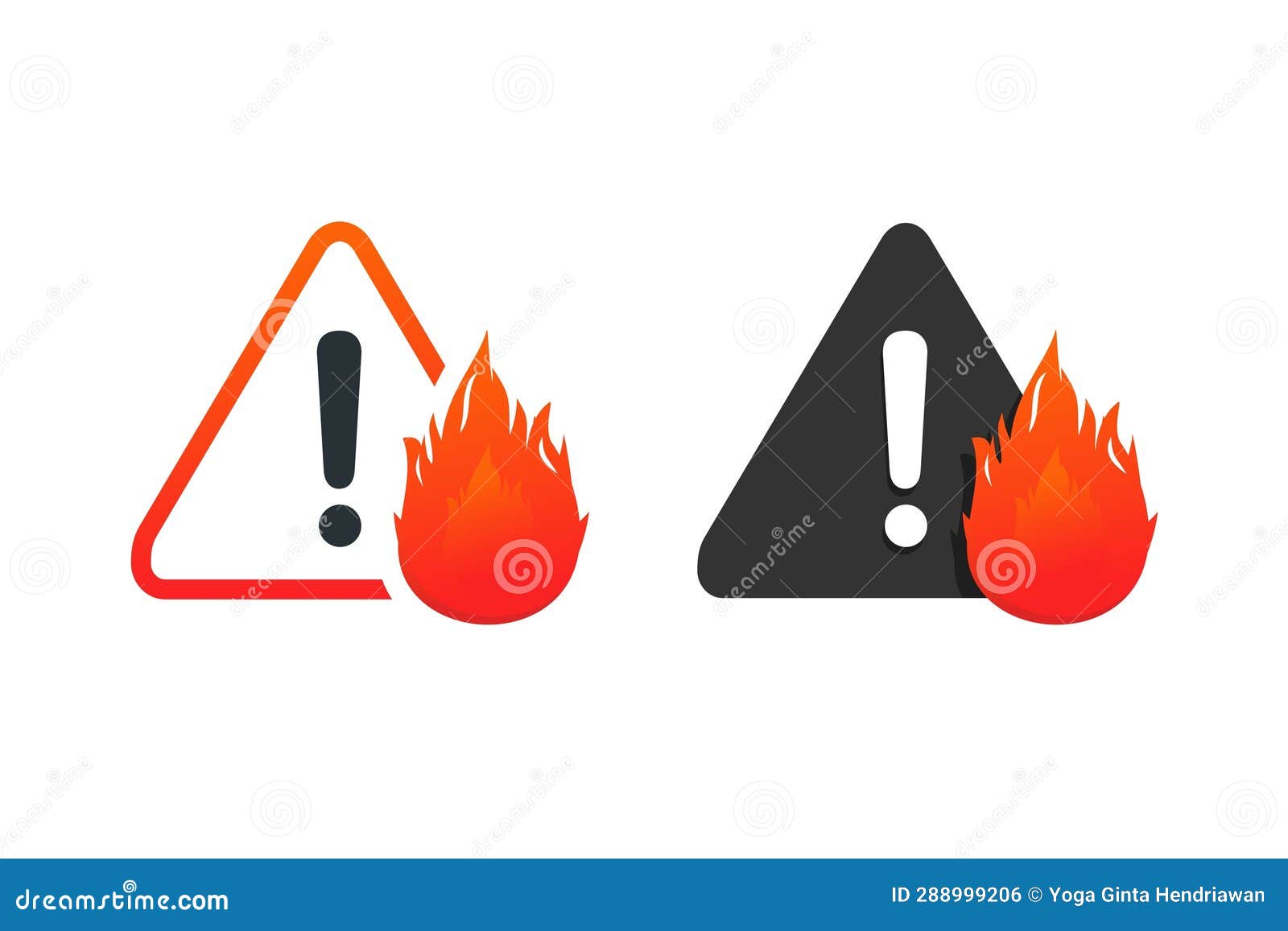 Fire Warning Icon. Illustration Vector Stock Vector - Illustration of ...