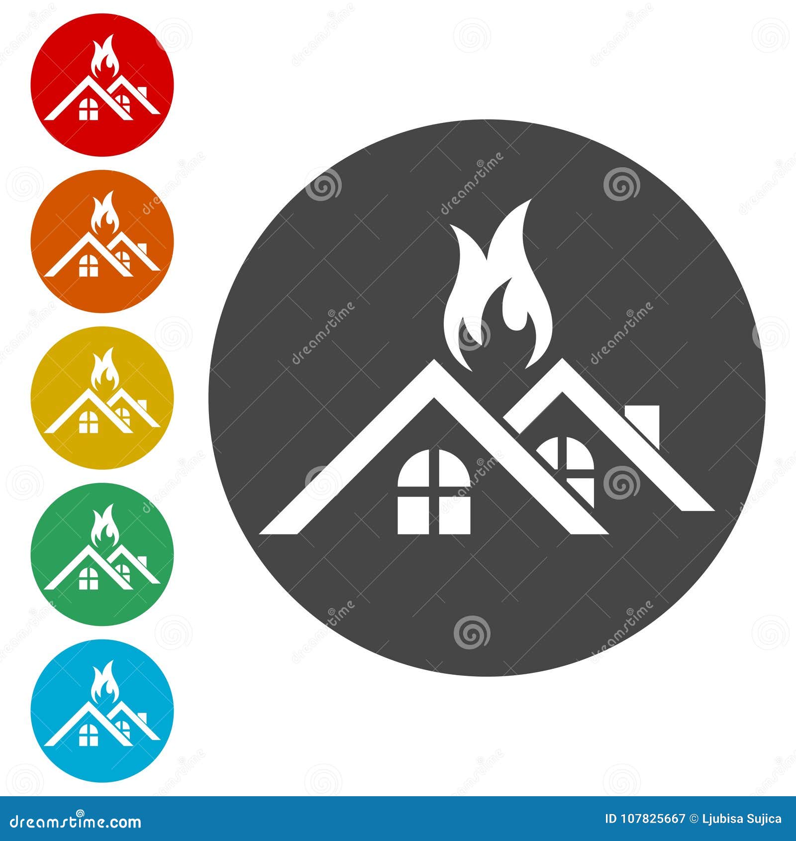 Fire warning icon sign stock vector. Illustration of icon - 107825667