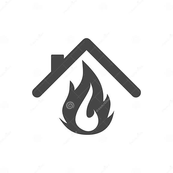 Fire warning icon stock vector. Illustration of incident - 127719361