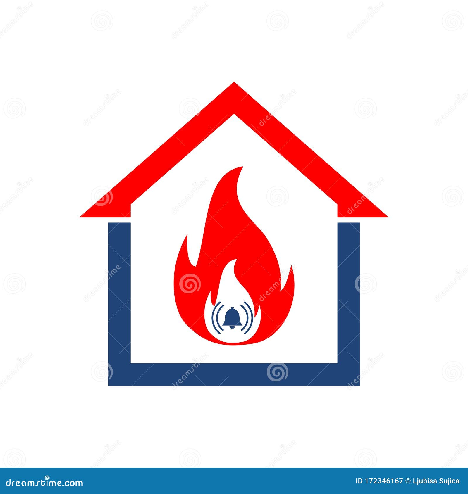 Fire warning icon stock vector. Illustration of destruction - 172346167