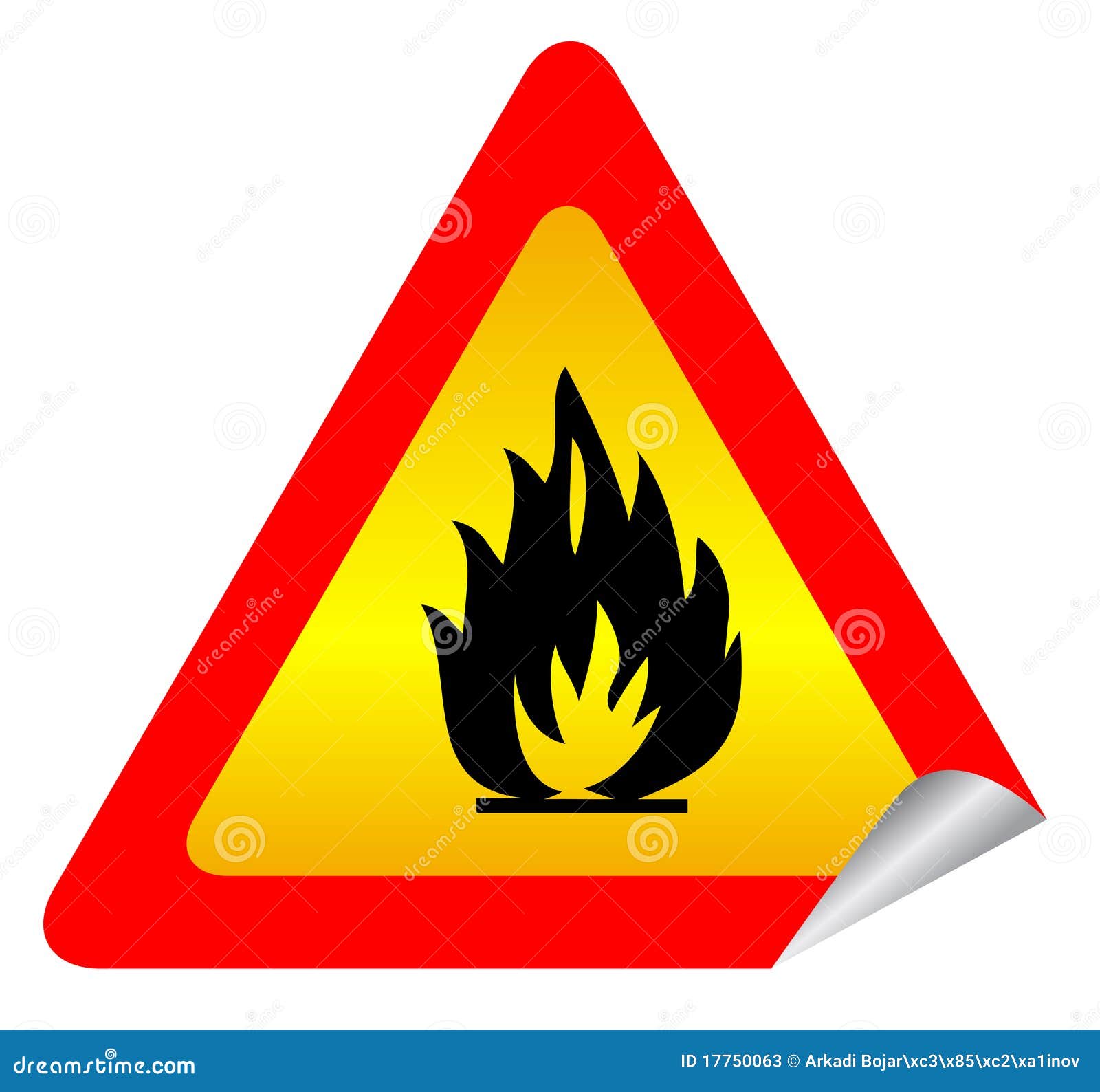 Fire warning sign stock vector. Illustration of combustible - 17750063
