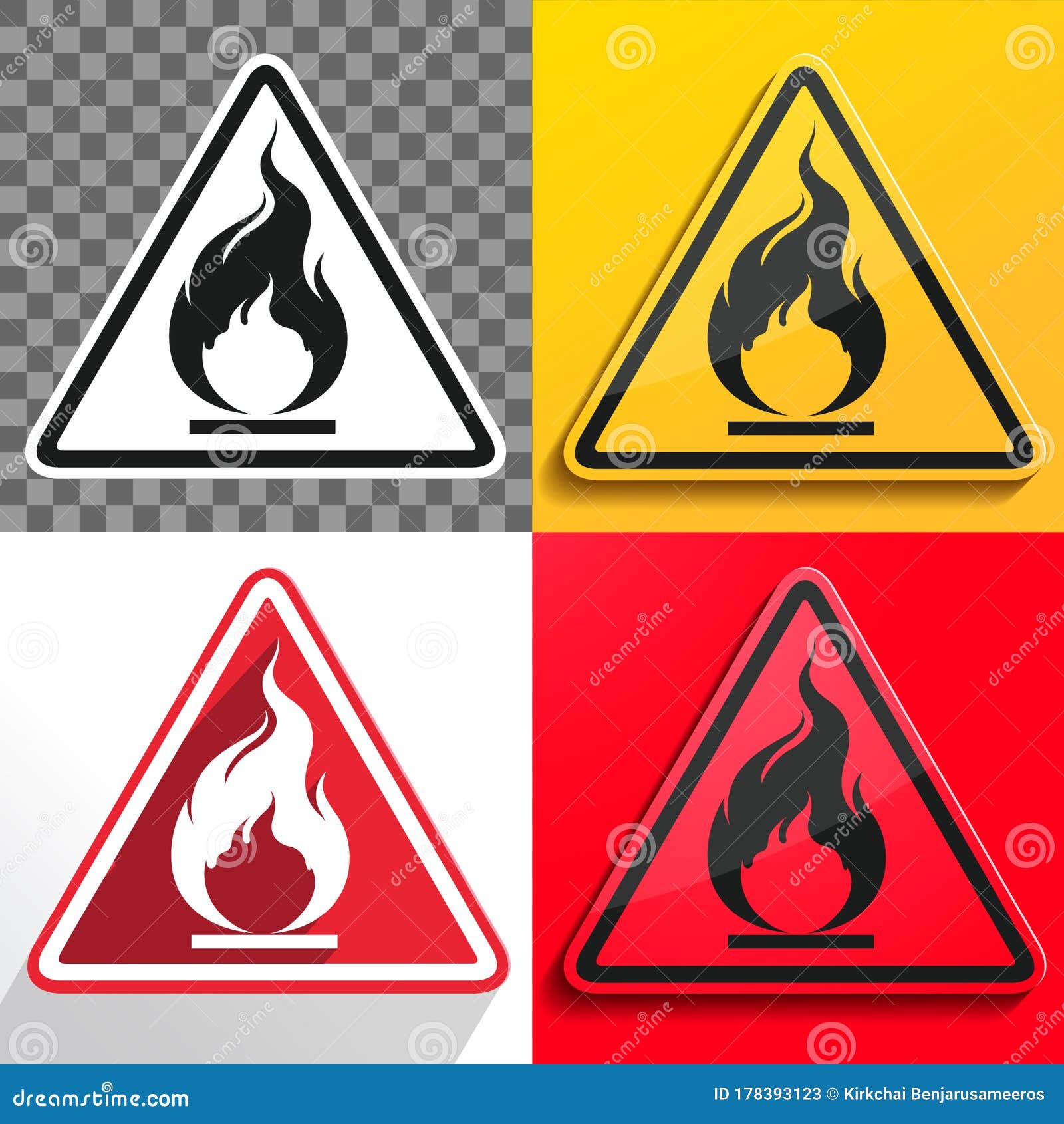 Fire warning sign 2 stock vector. Illustration of graphic - 178393123