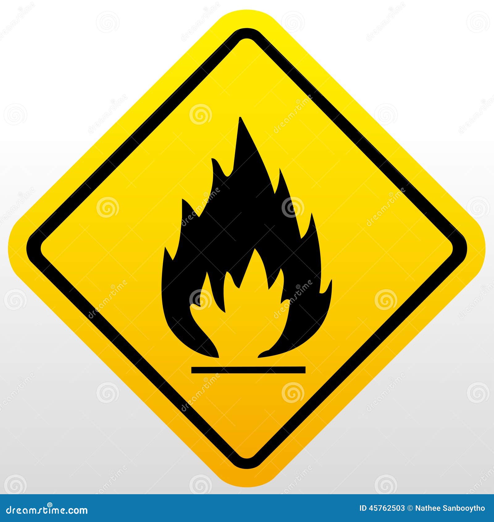 Fire warning sign stock vector. Illustration of caution - 45762503