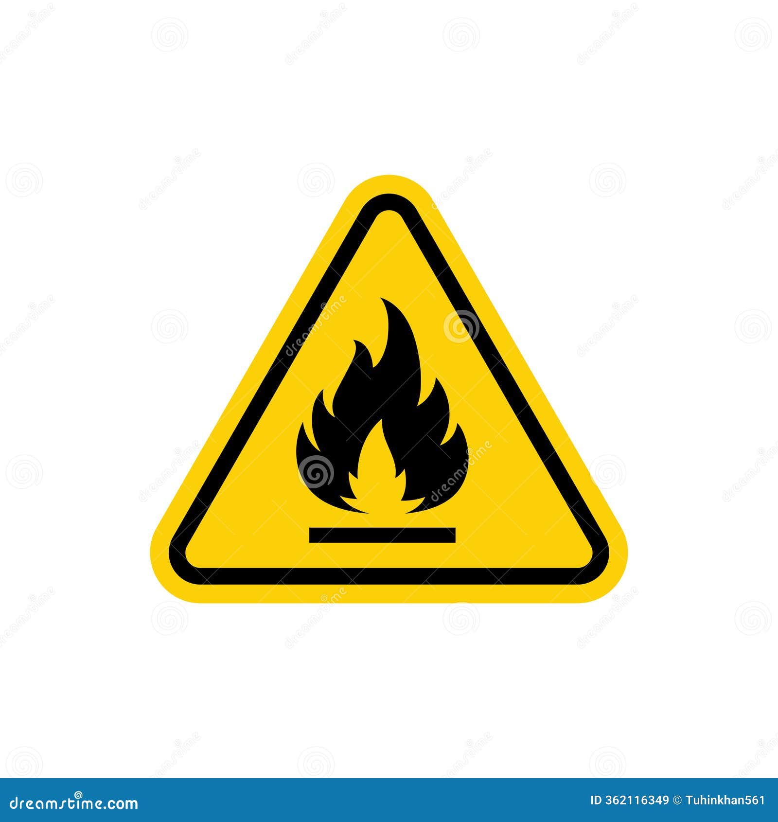 Fire Warning Sign Vector. Fire Warning Sign In Yellow Triangle ...