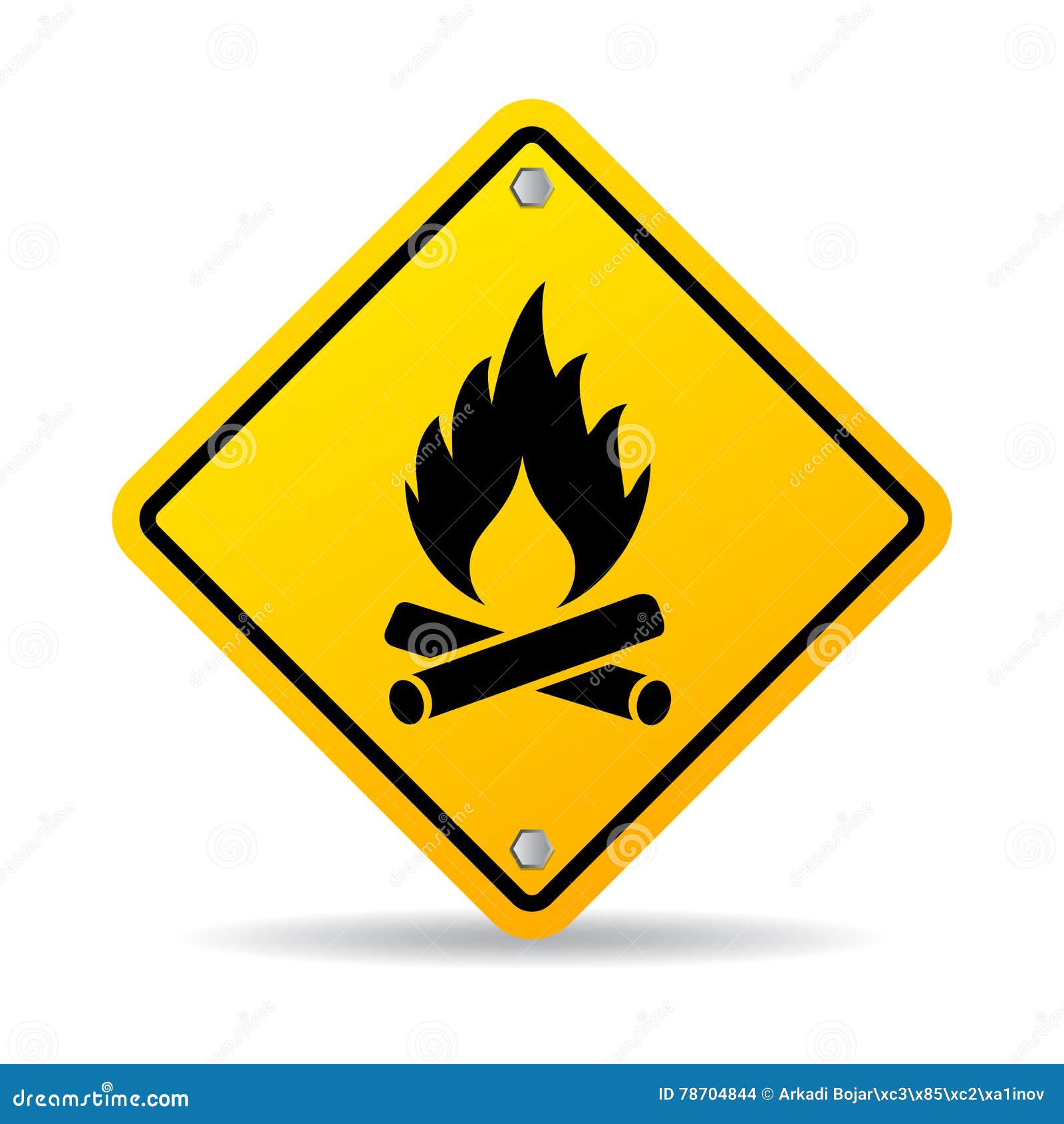Open Fire Warning Sign Cartoon Vector | CartoonDealer.com #79660829
